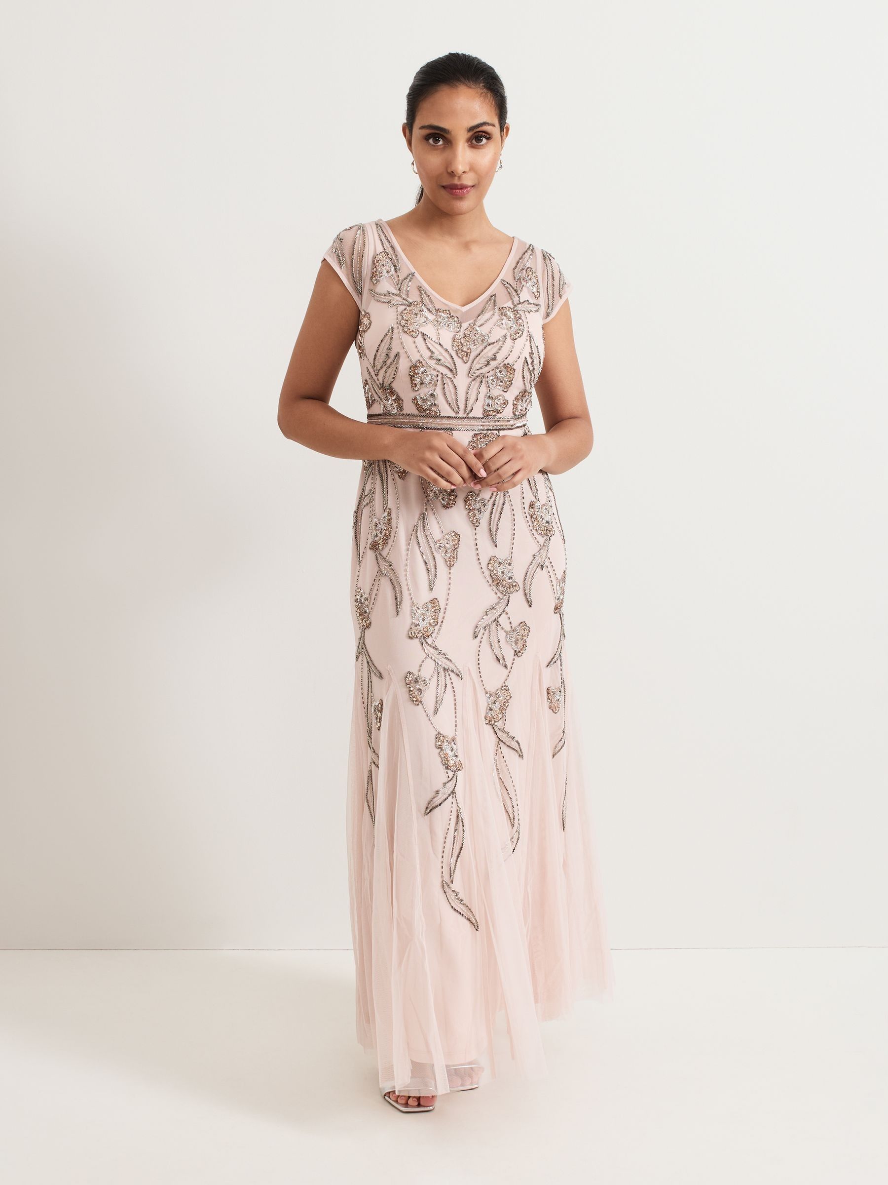 Buy Phase Eight Pink Petite Evonne Beaded Dress from the Next UK online ...