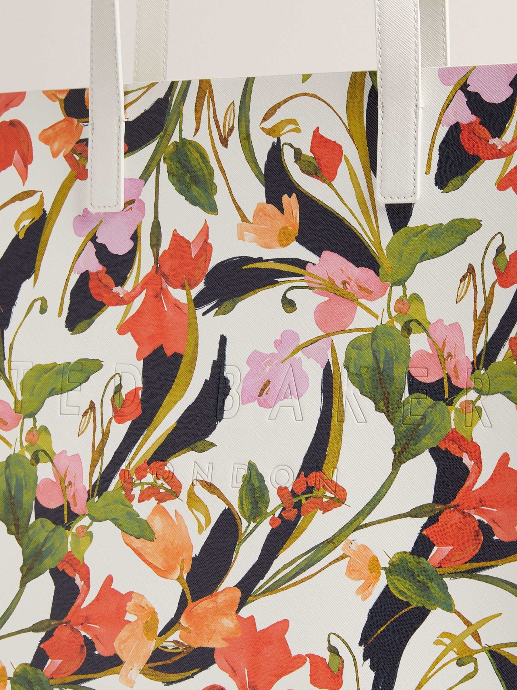 Buy Ted Baker Cream Flowela Floral Printed Medium Icon Bag from the ...