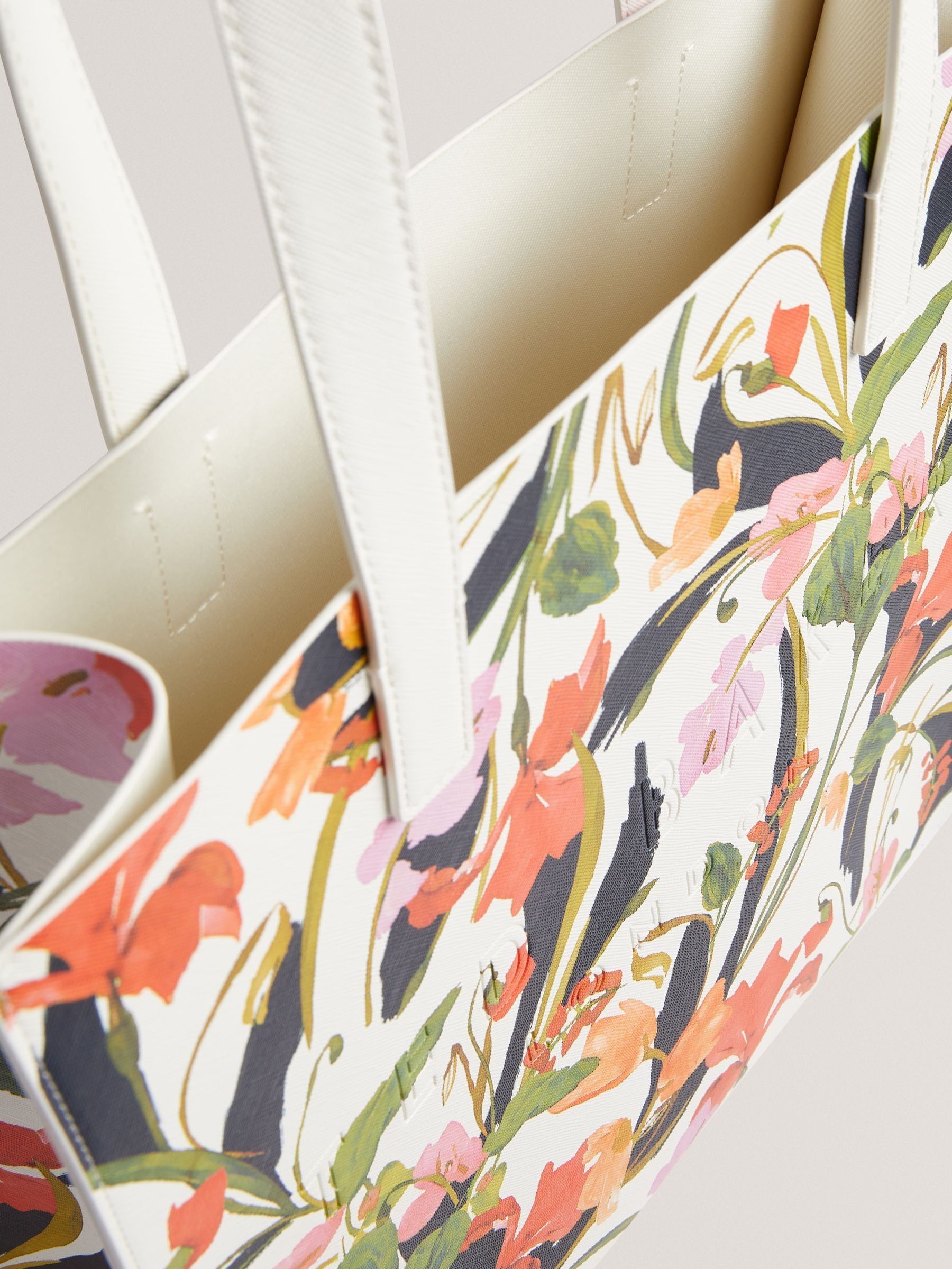 Buy Ted Baker Cream Flowela Floral Printed Medium Icon Bag from the ...