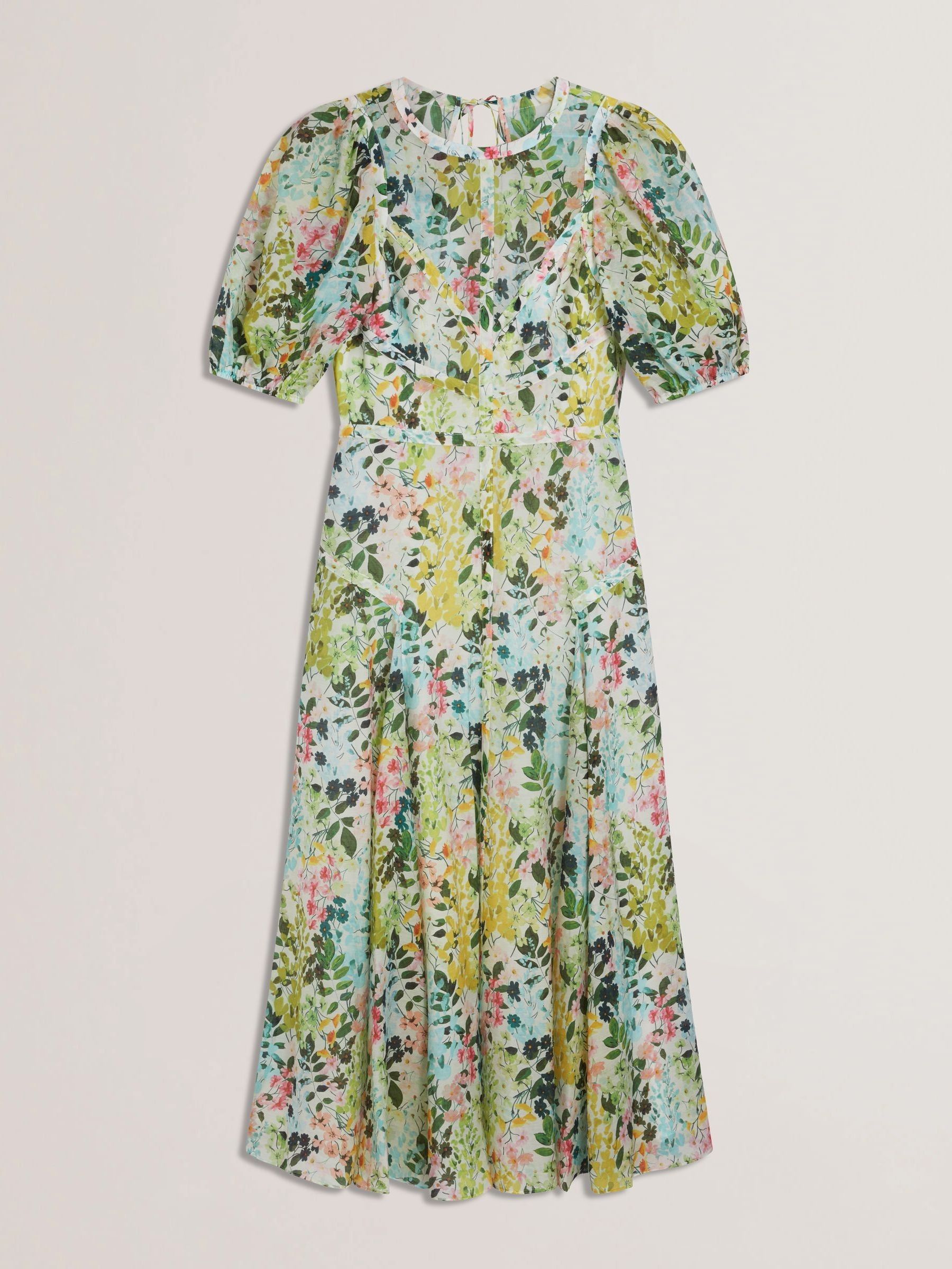 Buy Ted Baker White Kandea Puff Sleeve Binding Detail Midi Dress from ...