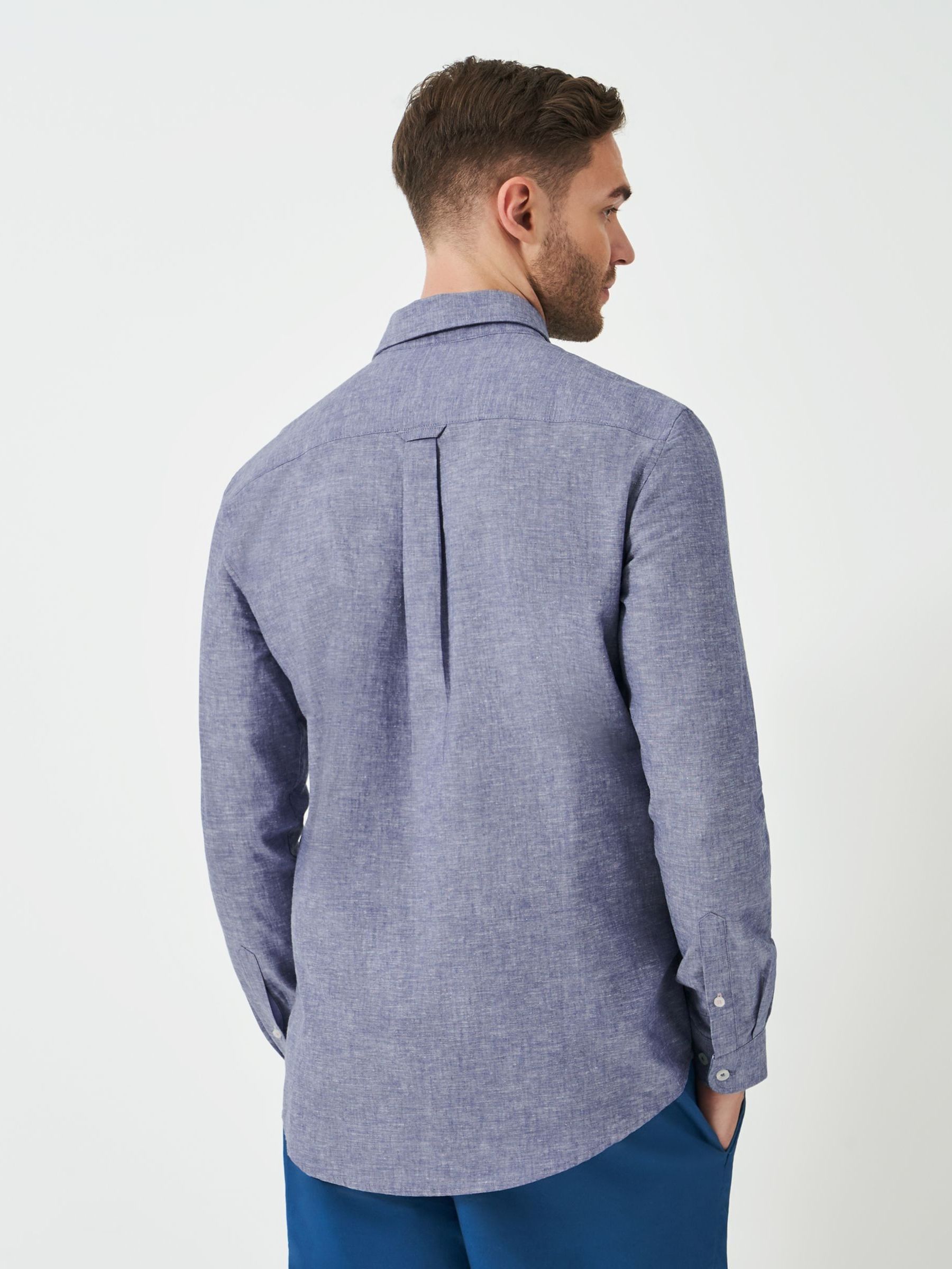 Buy Crew Clothing Company Blue Long Sleeve Linen Shirt from Next Qatar