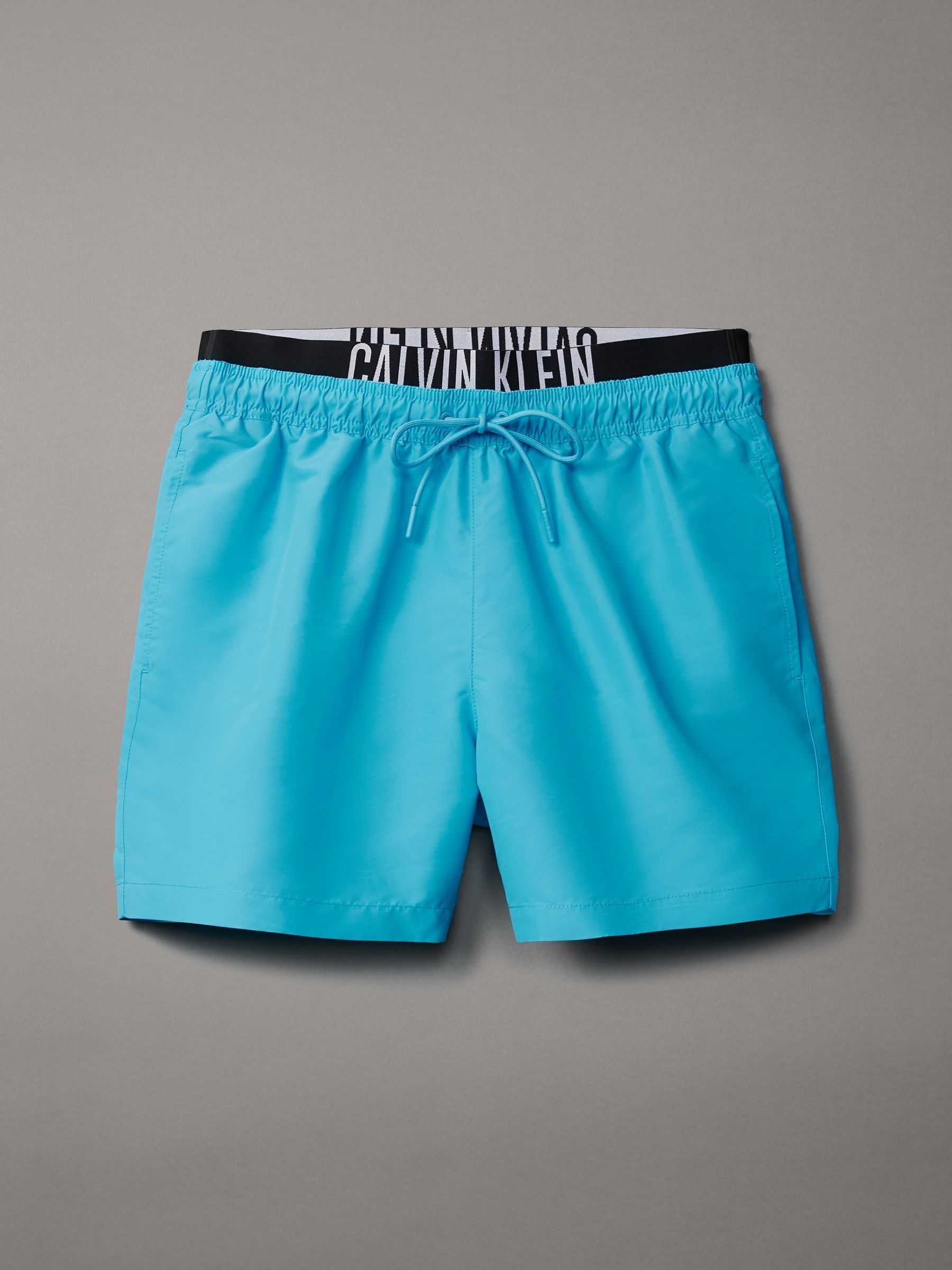 Buy Calvin Klein Blue Intense Power Medium Double Waistband Swim Shorts ...