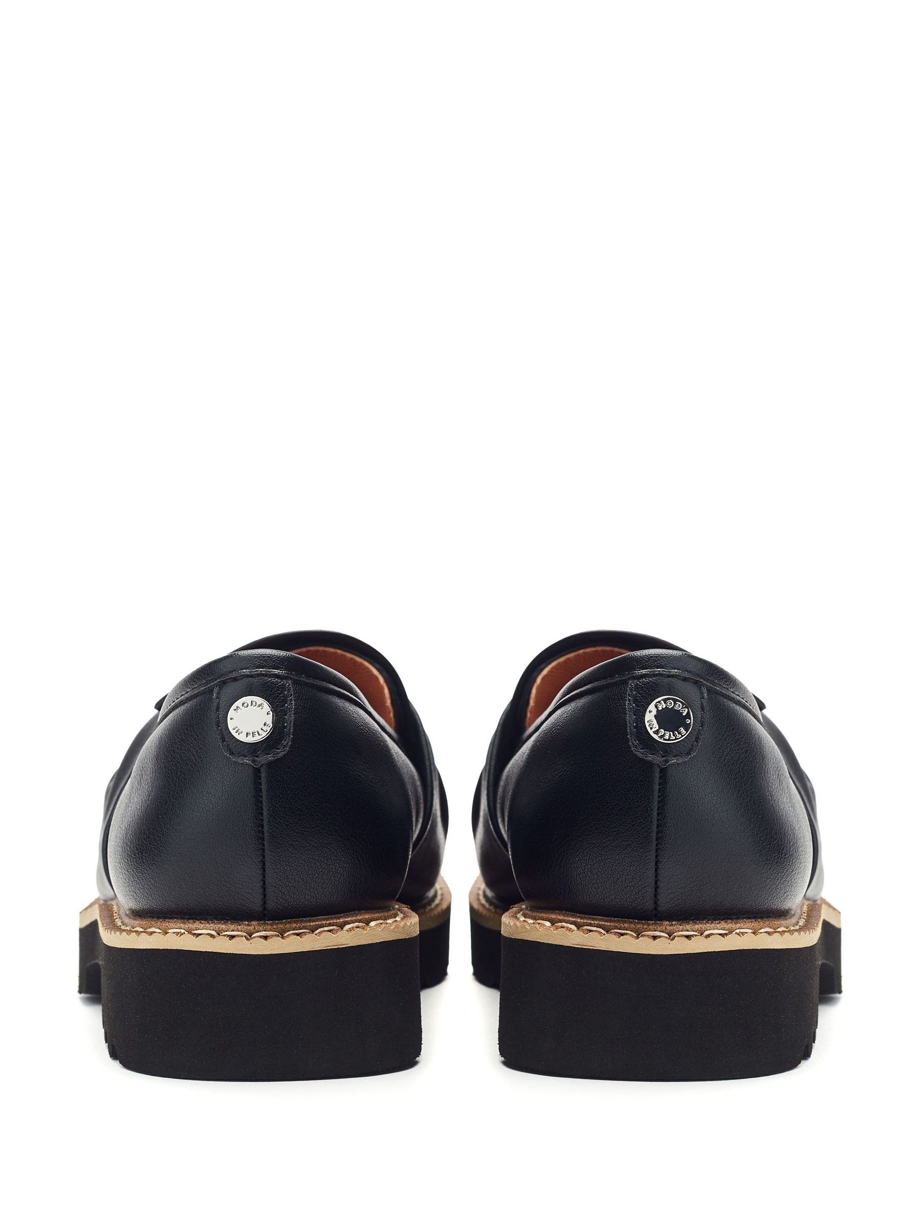 Buy Moda in Pelle Black Eves Twisted Feature Comfort Loafers from the ...
