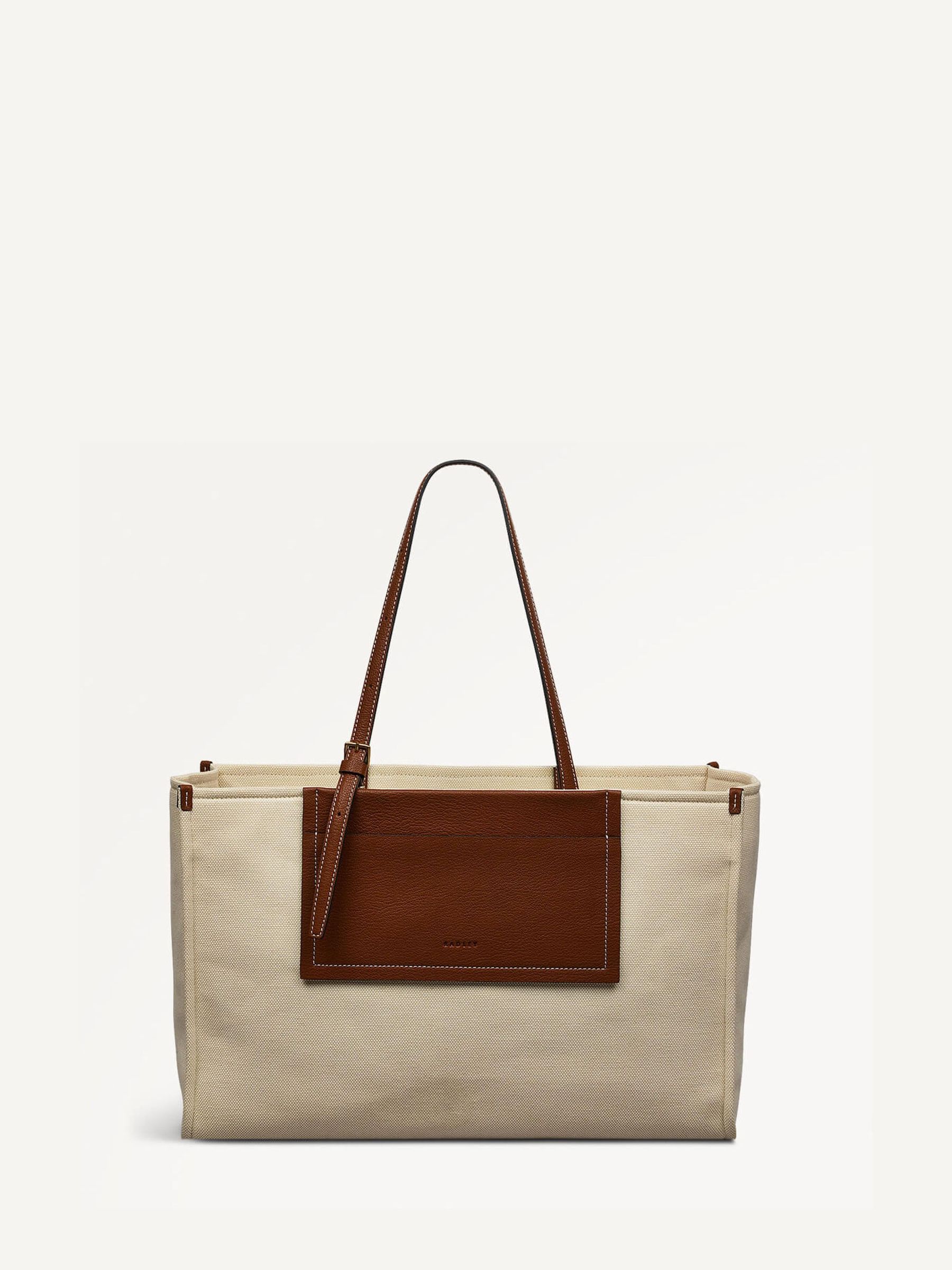 Buy Radley Large Natural the Burlington Canvas Zip Top Tote Bag from ...
