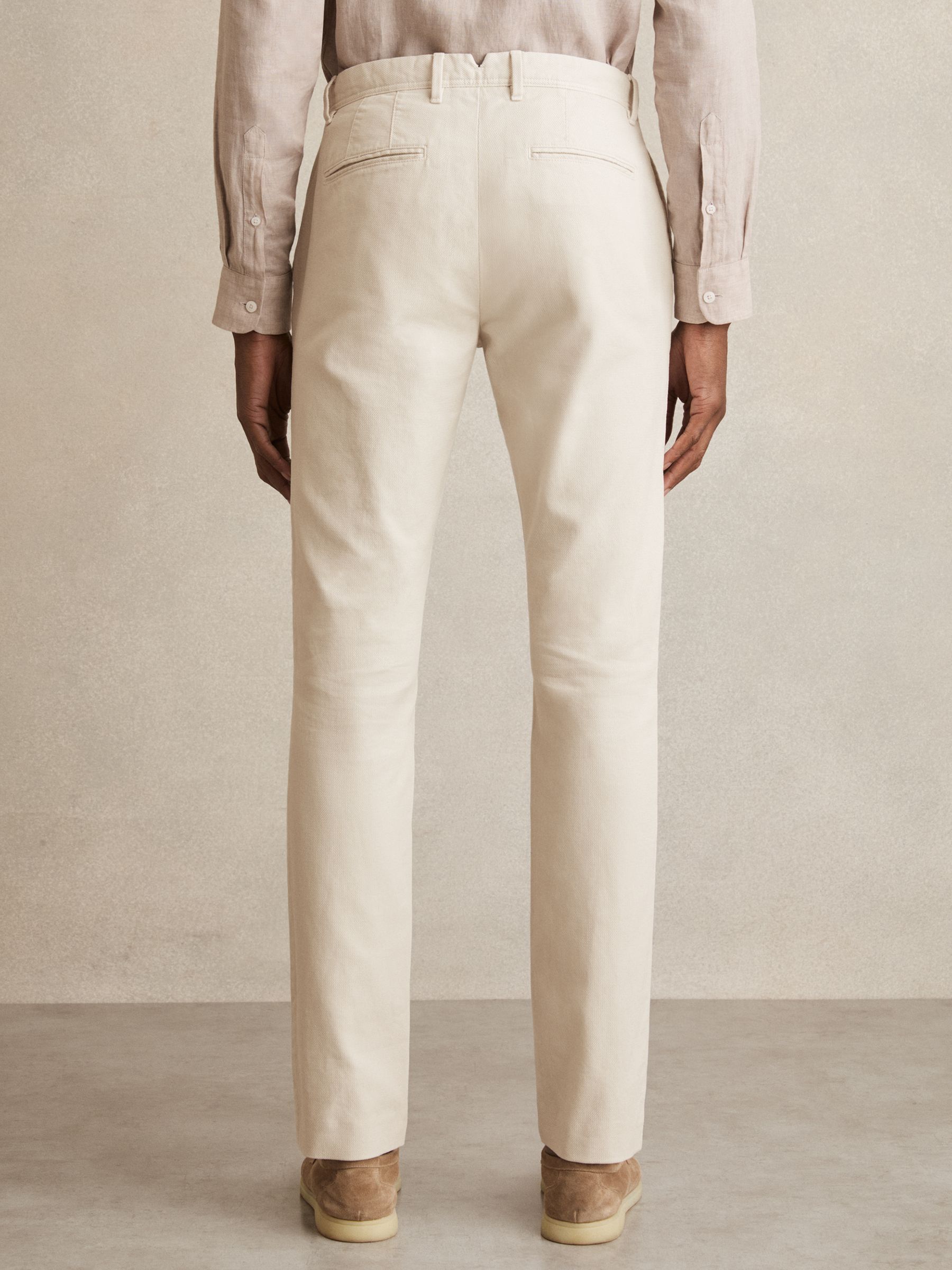 Buy Reiss Off White Dobby Cotton-Piqué Slim-Fit Chinos from the Next UK ...