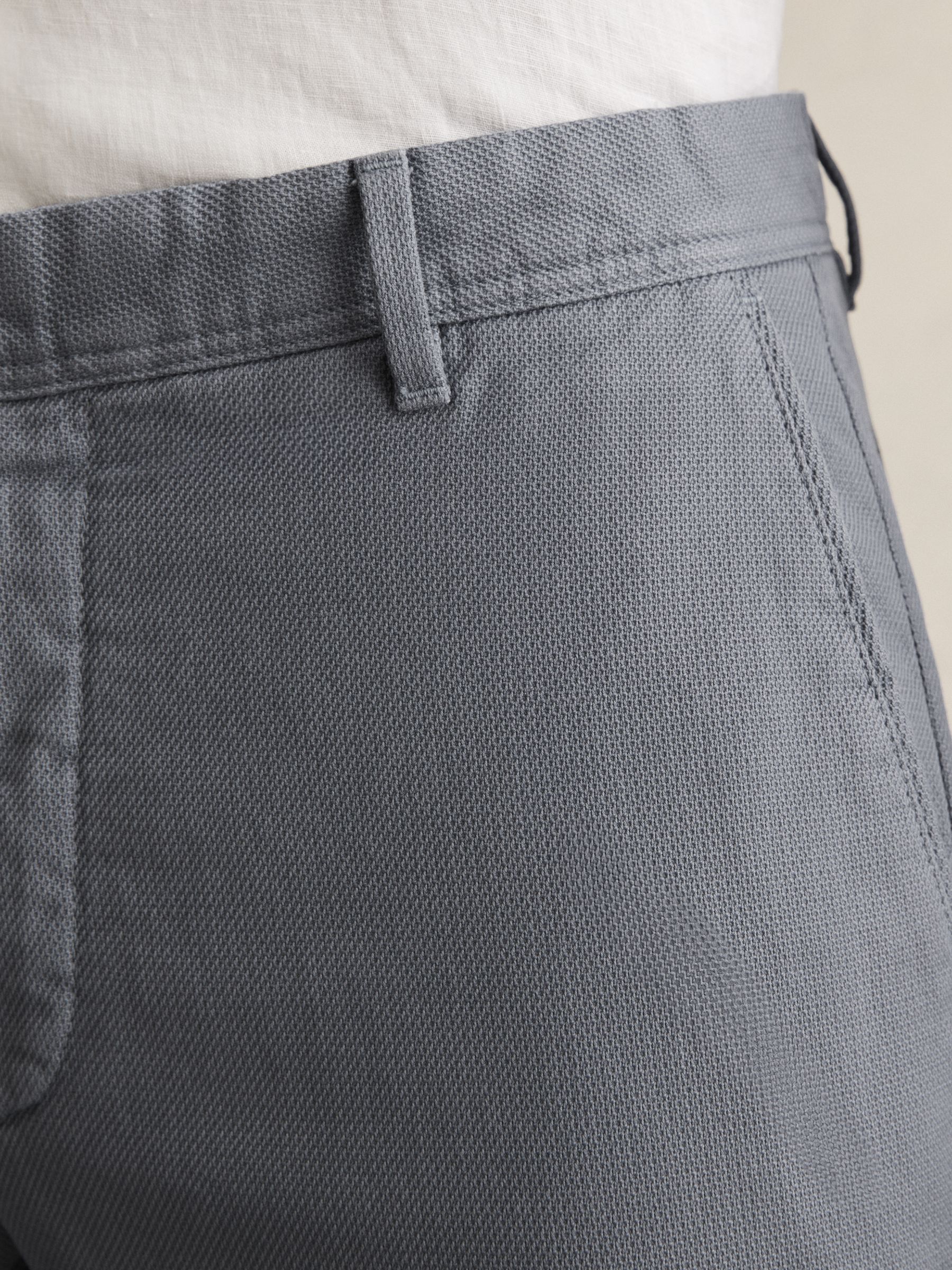 Buy Reiss Airforce Blue Dobby Cotton-Piqué Slim-Fit Chinos from the ...