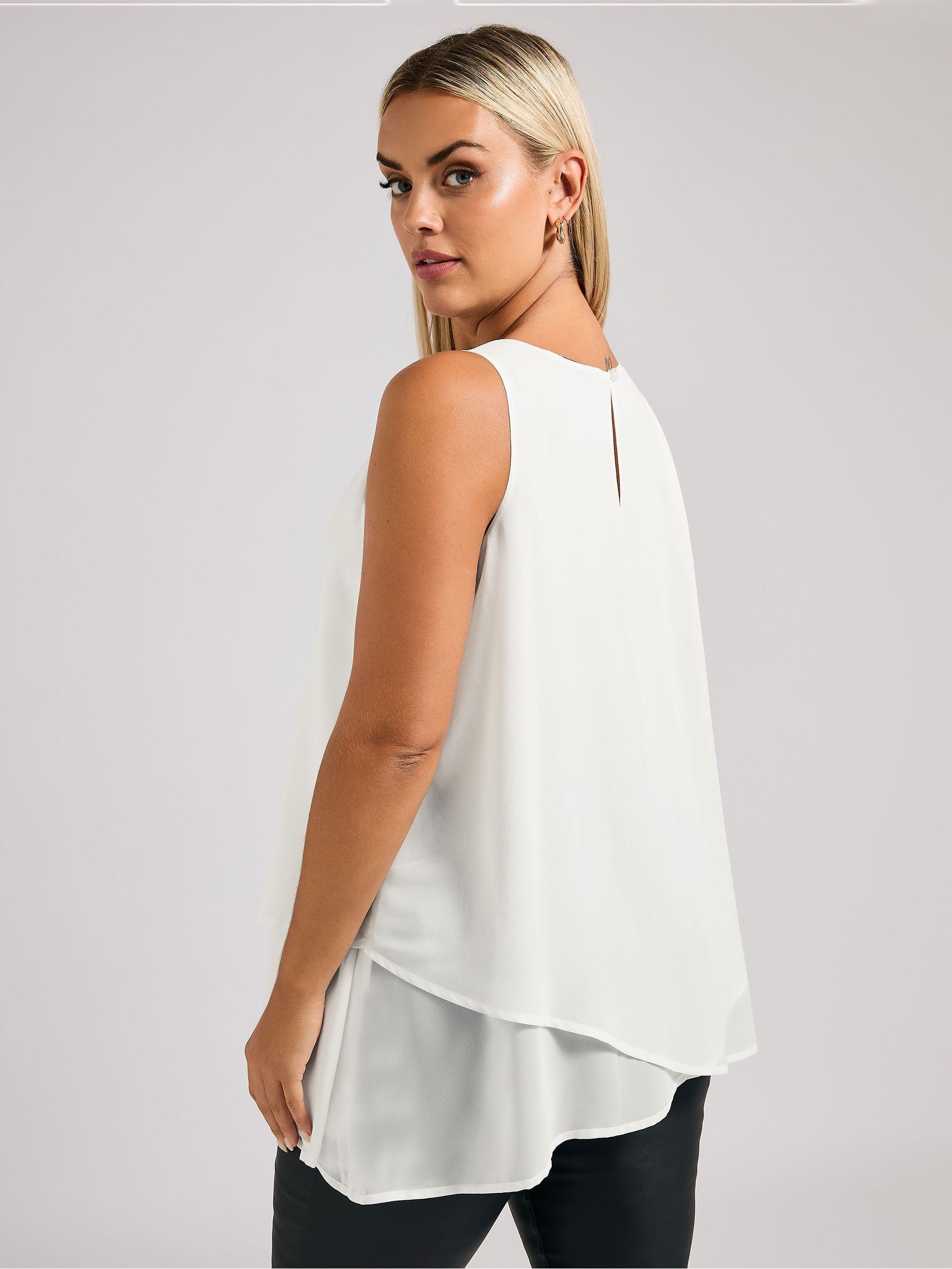 Buy Yours Curve White London Layered Top from the Next UK online shop