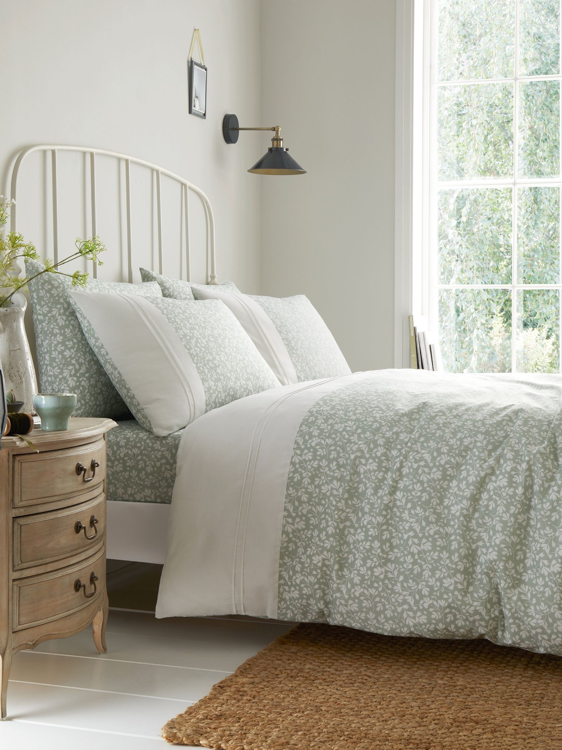 Buy Dreams & Drapes Green Tess Easy Care Duvet Cover Set from the Next ...