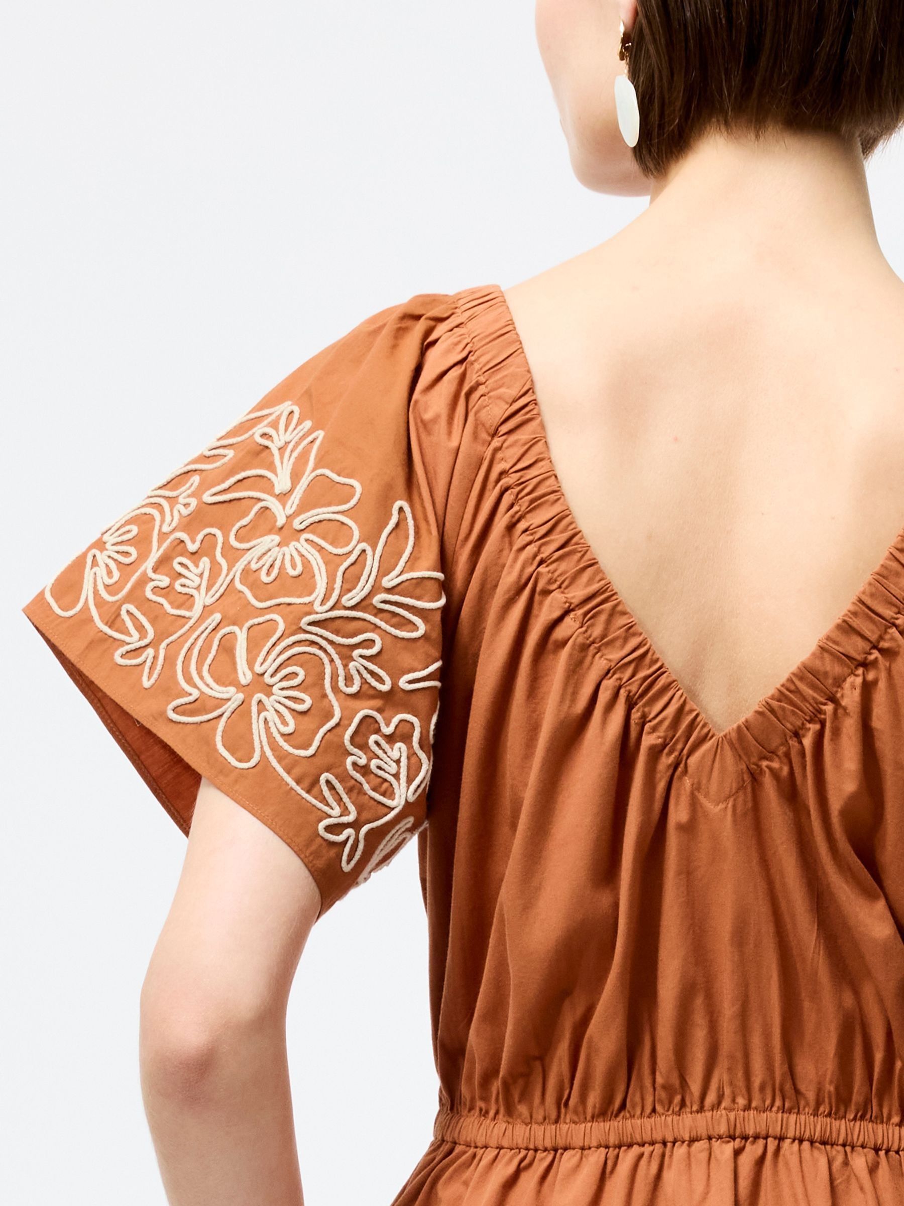 Buy French Connection Brown Cambria Cotton Embroidered Dress from Next ...
