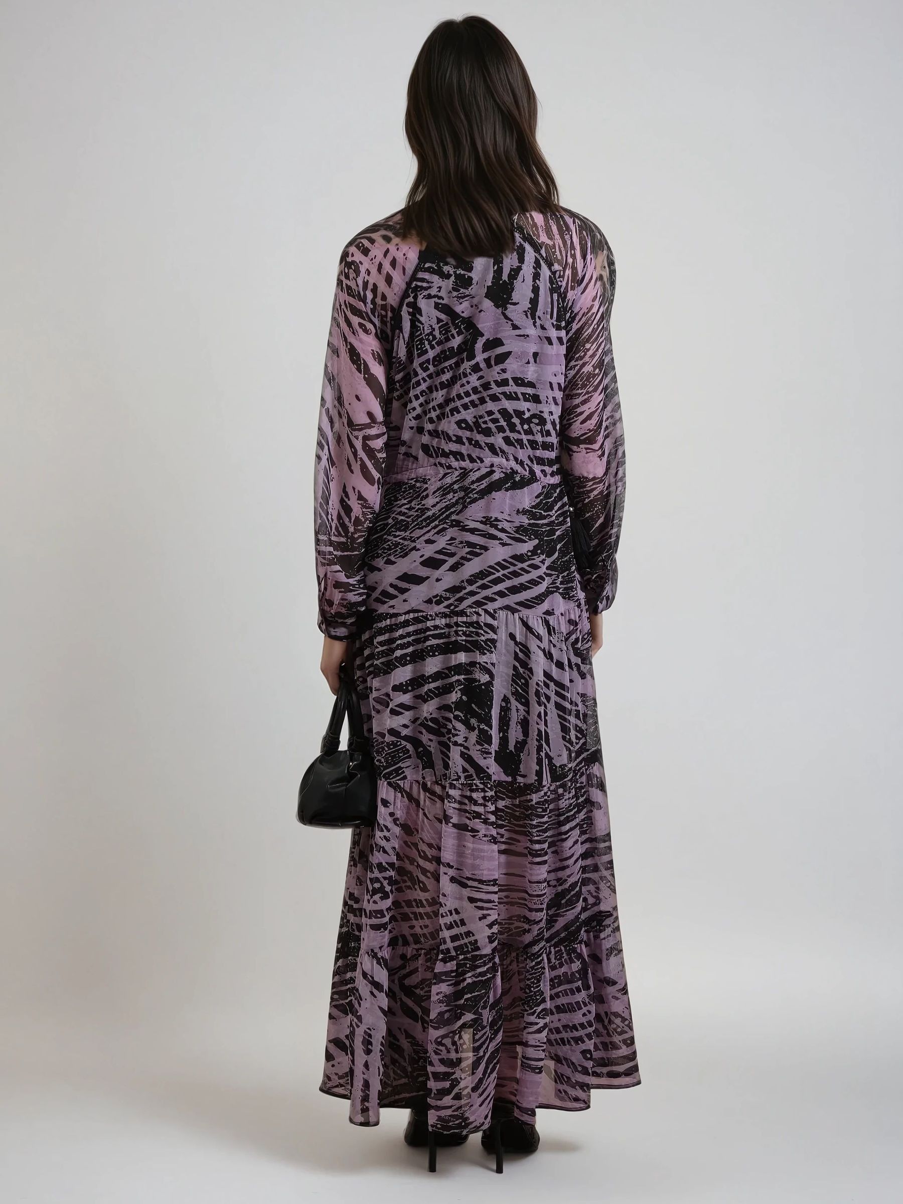 Buy Religion Purple Callisto Maxi Dress With Tiered Skirt And ...