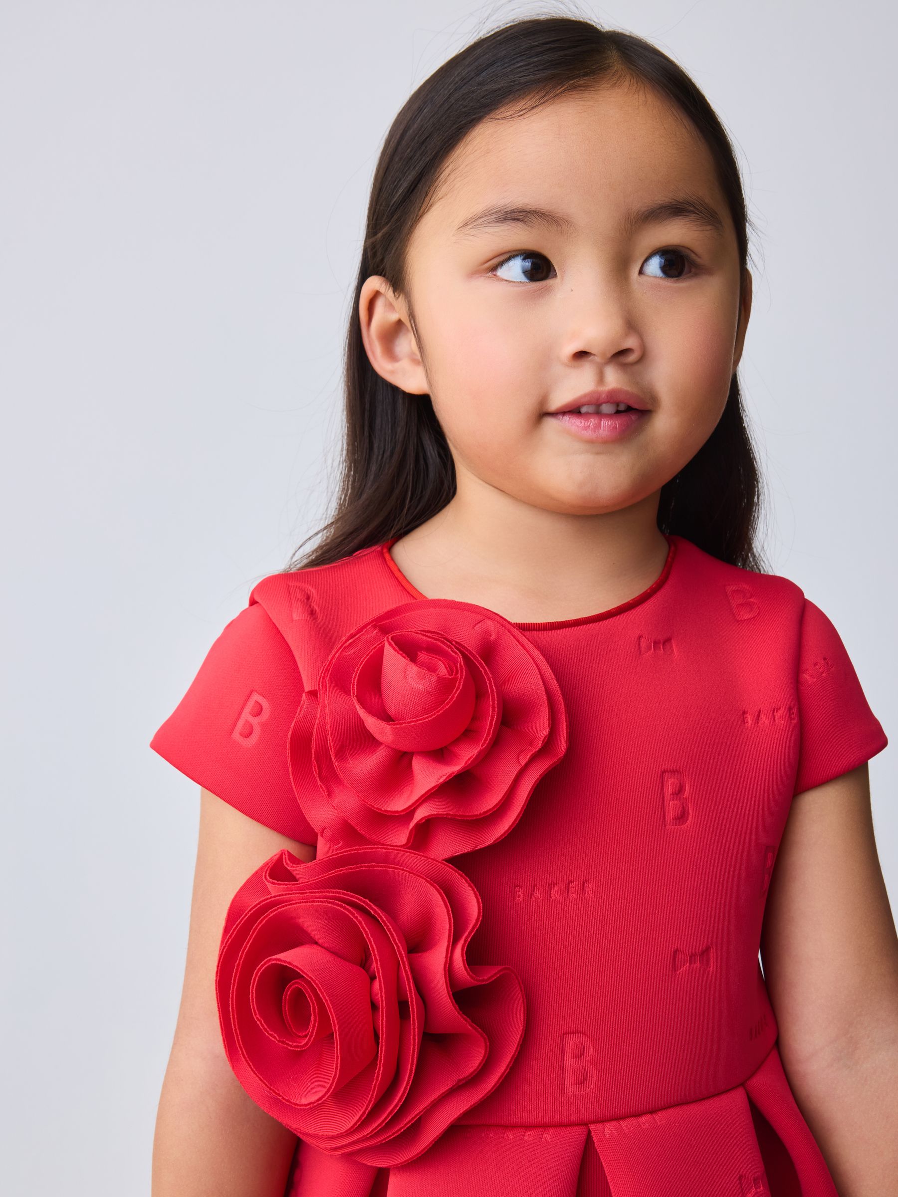 Buy Baker by Ted Baker Red 3D Corsage Embossed Scuba Dress from Next ...