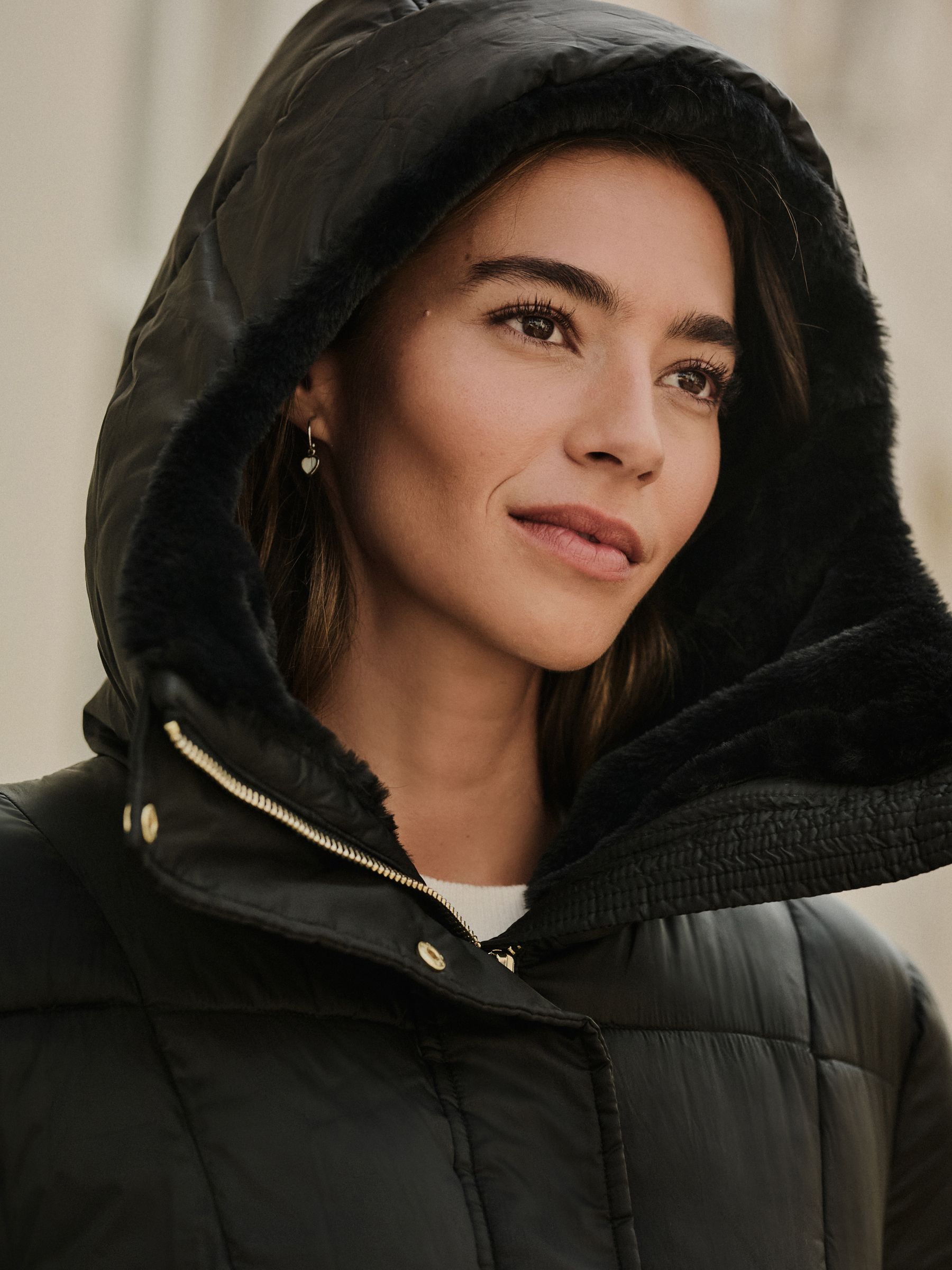 Buy Black Shower Resistant Padded Longline Coat from the Next UK online ...
