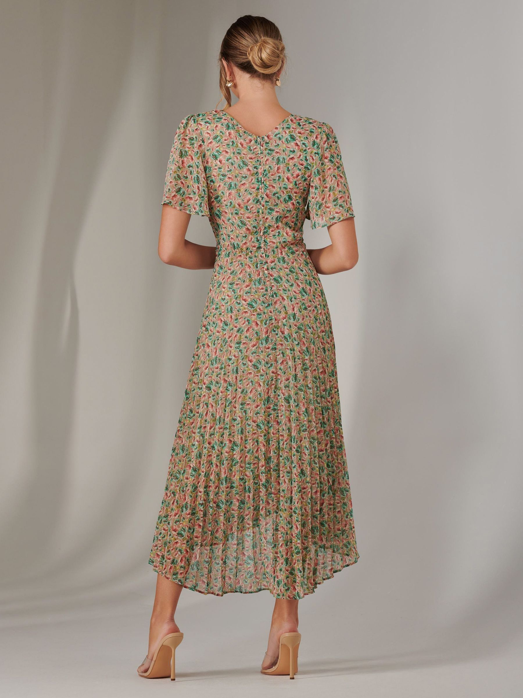 Buy Jolie Moi Light Natural Charlotte Pleated Chiffon Midmaxi Dress ...