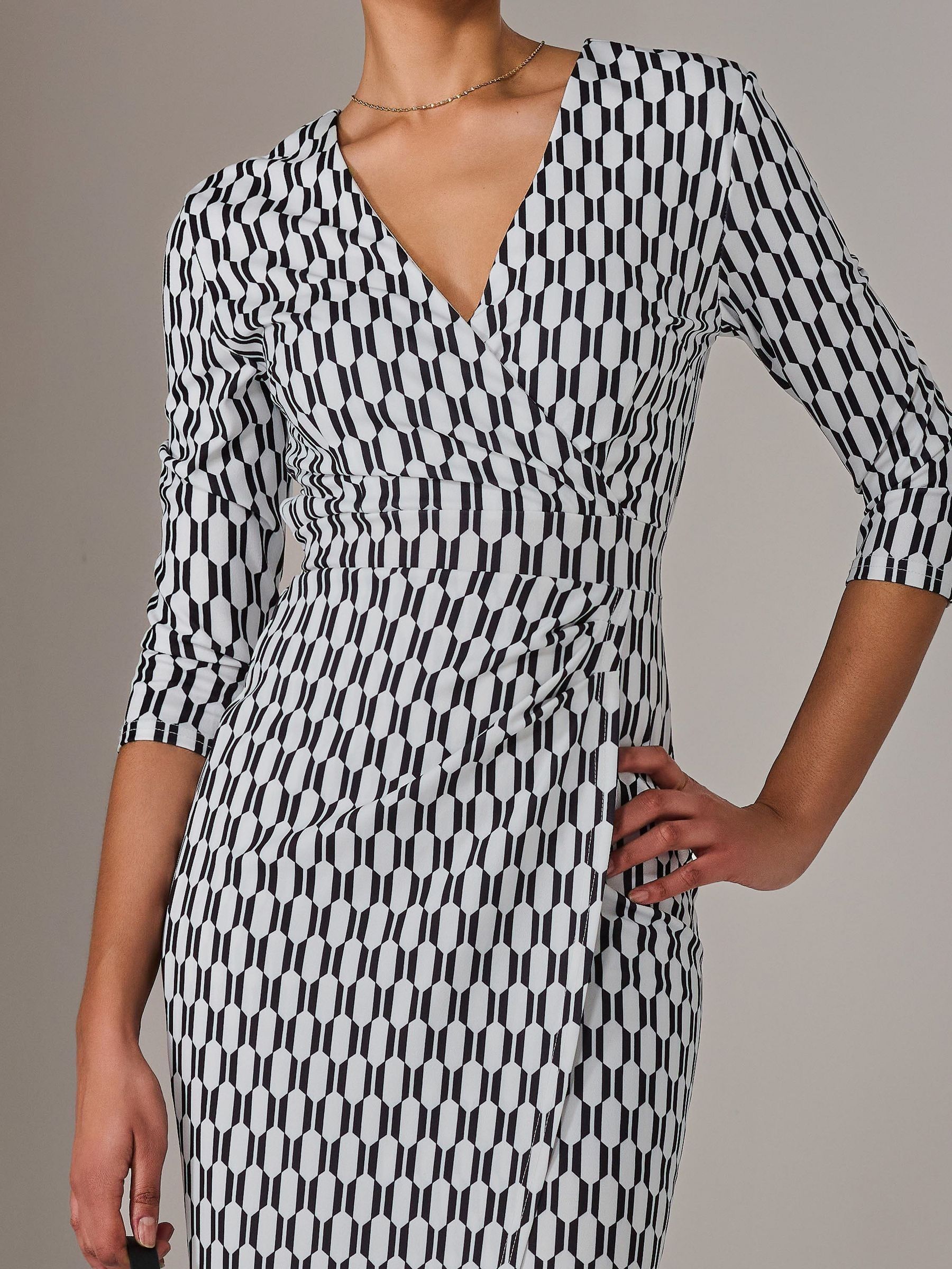 Buy Jolie Moi White 3/4 Sleeve Wrap Shift Dress from the Next UK online ...