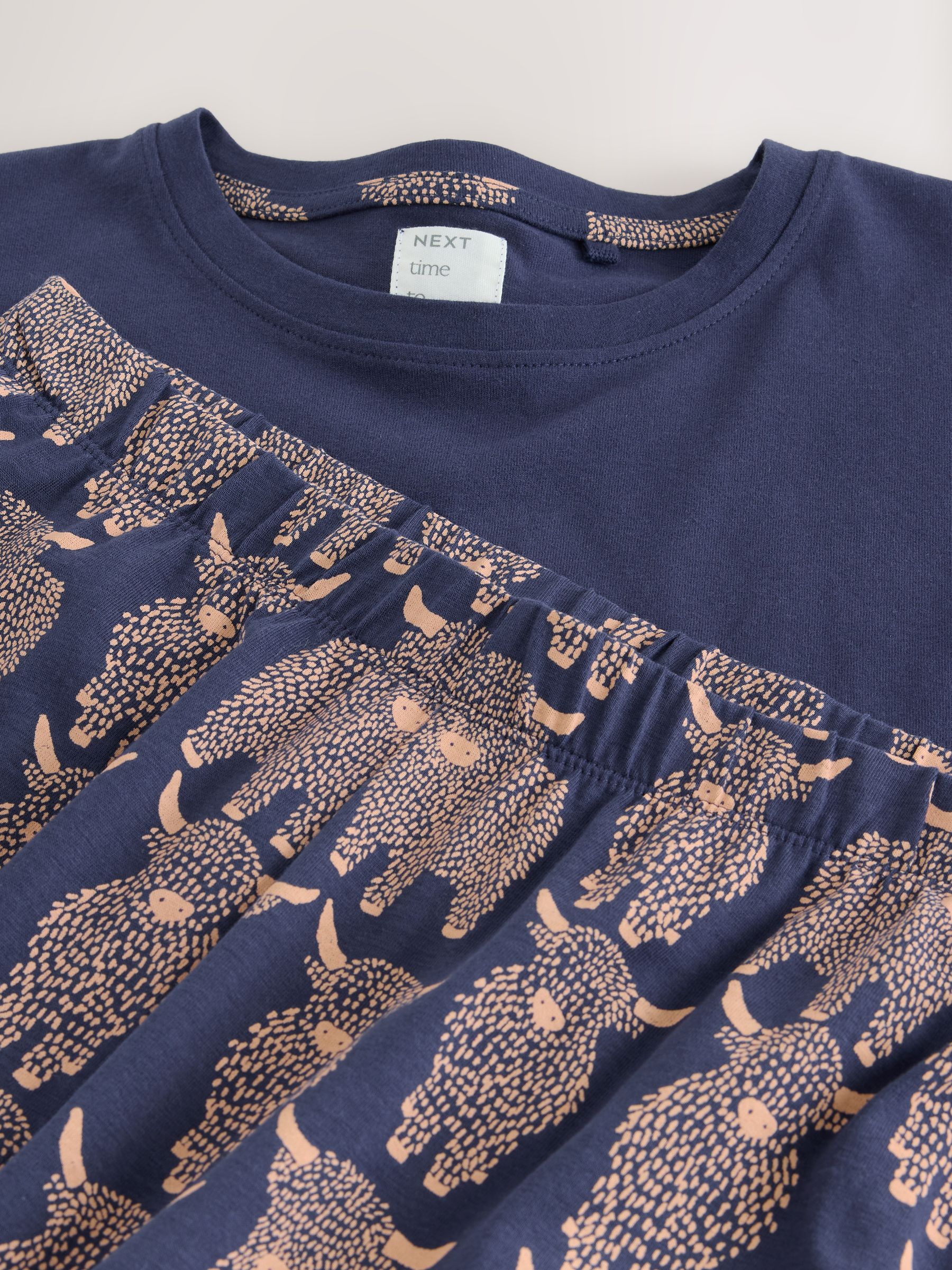 Buy Navy Hamish The Highland Cow Short Sleeve Slogan Pyjamas from Next USA