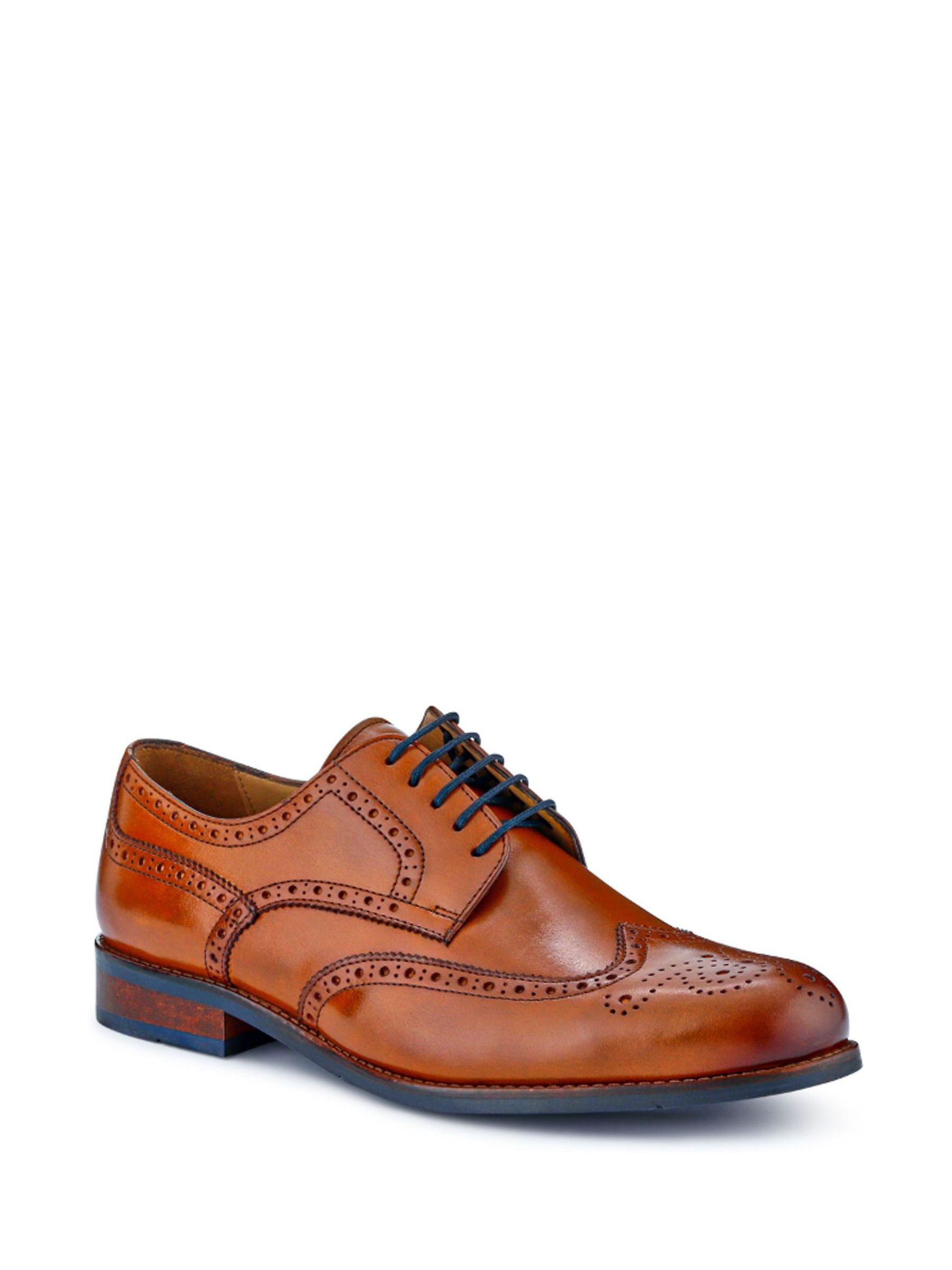 Buy Jones Bootmaker Tan Mens Manning Wide Fit Brogues Shoes from the ...