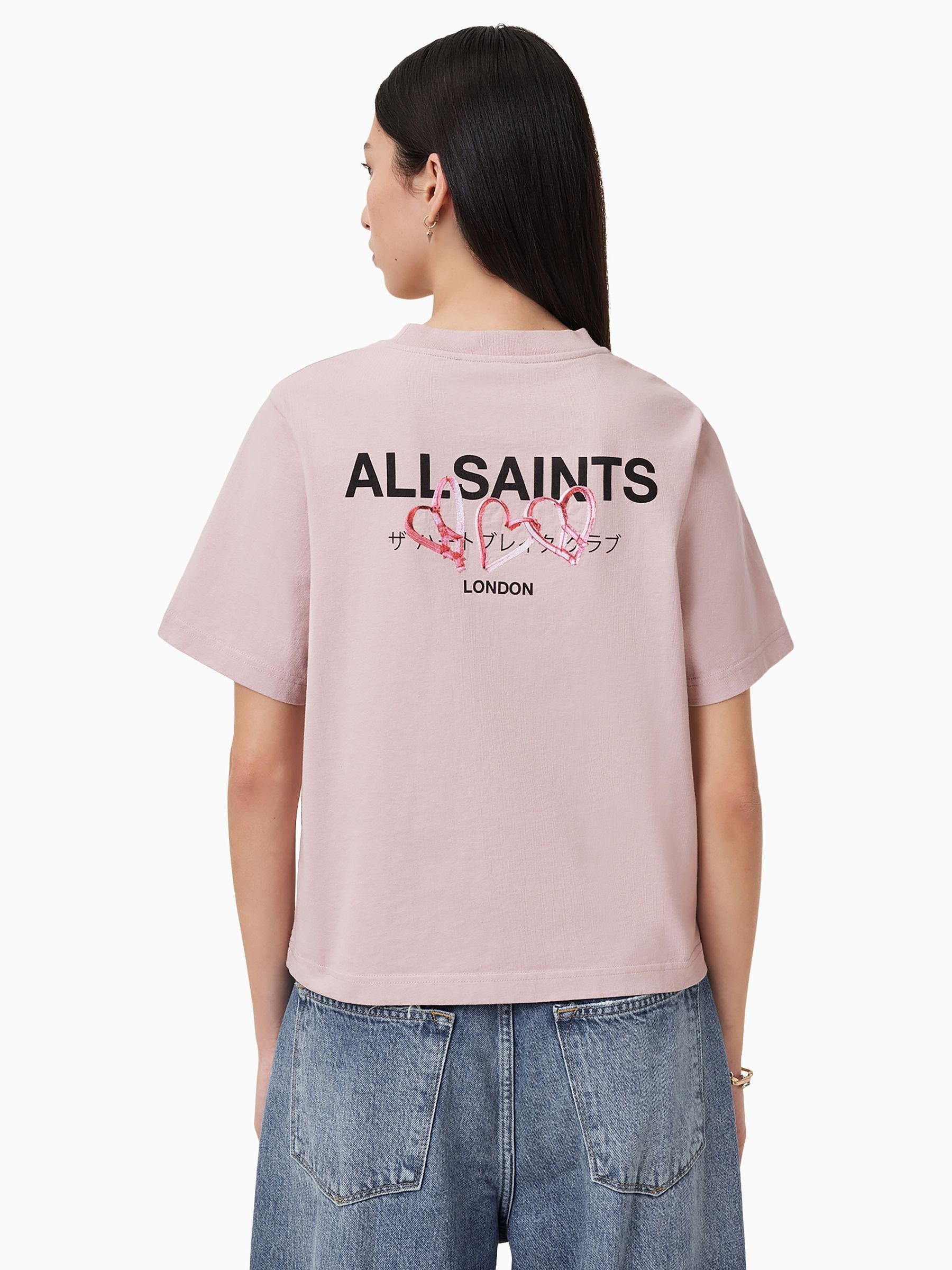 Buy AllSaints Pink Amore Lisa 100% Organic Cotton T-Shirt from the Next ...