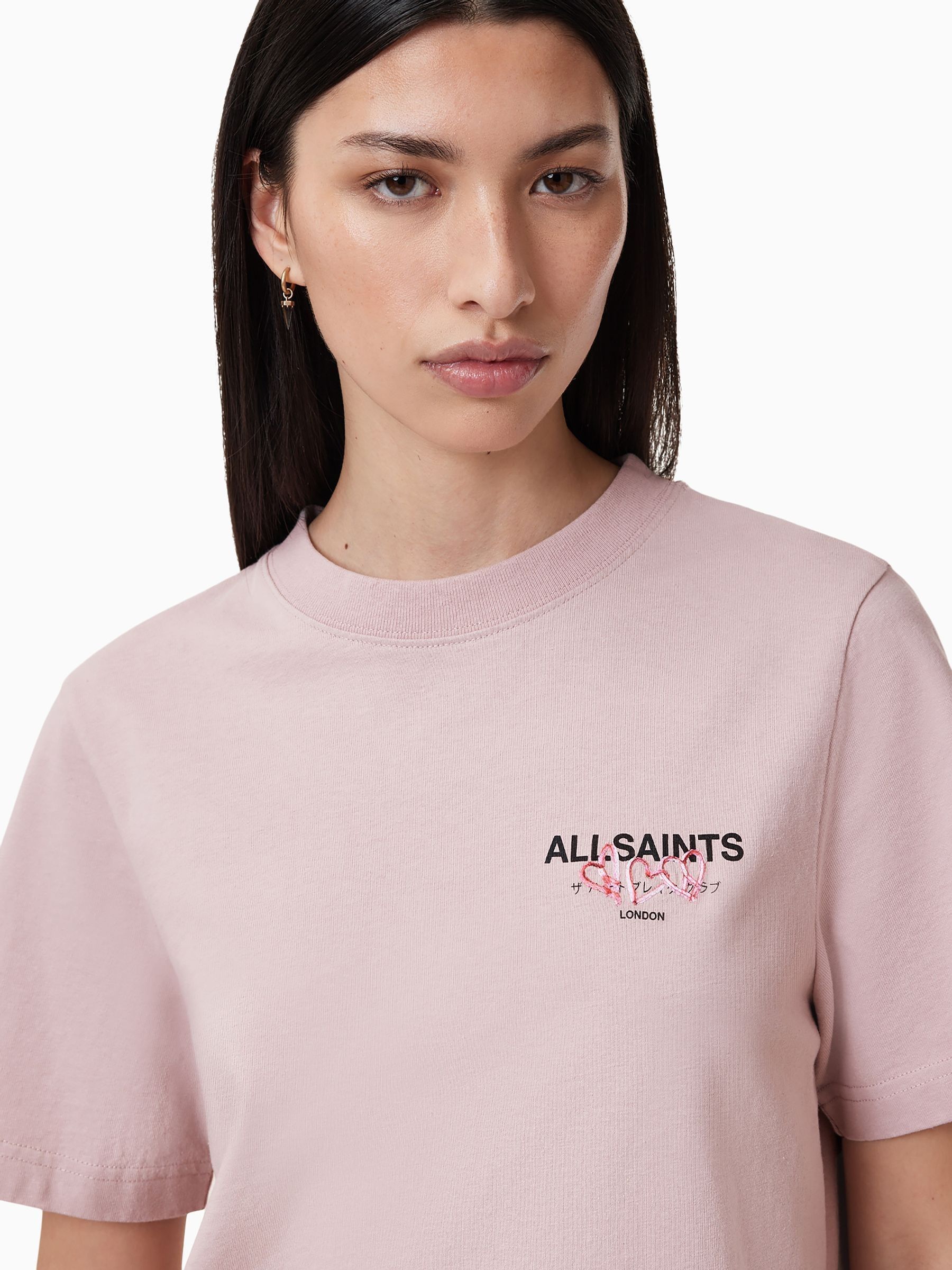 Buy AllSaints Pink Amore Lisa 100% Organic Cotton T-Shirt from the Next ...