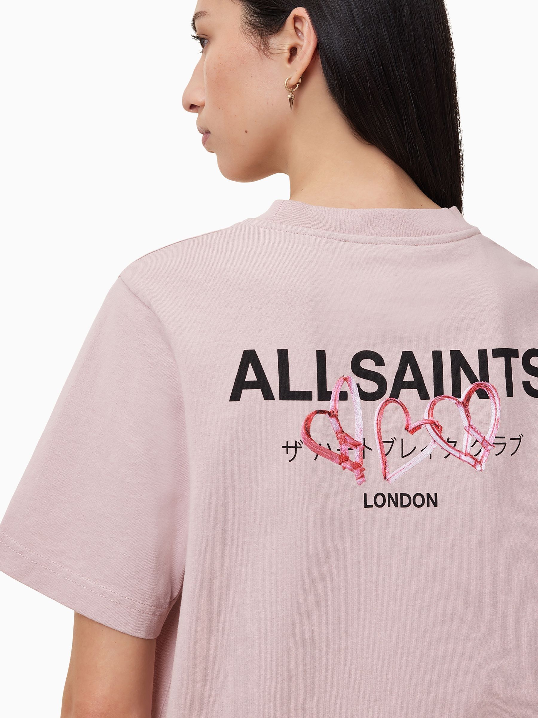 Buy AllSaints Pink Amore Lisa 100% Organic Cotton T-Shirt from the Next ...