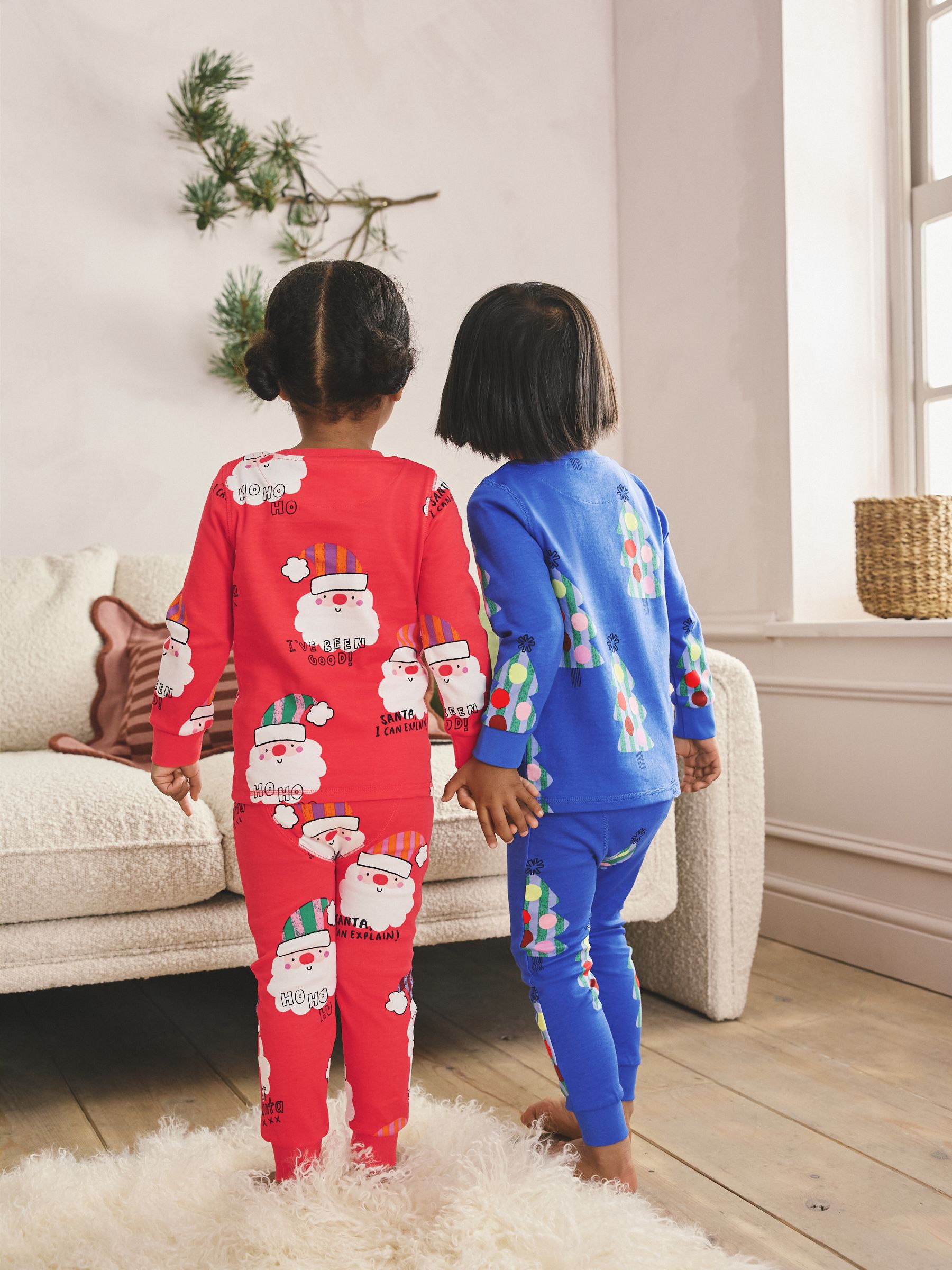 Buy Red/Blue Santa - Christmas Snuggle Pyjamas 2 Pack (9mths-12yrs ...
