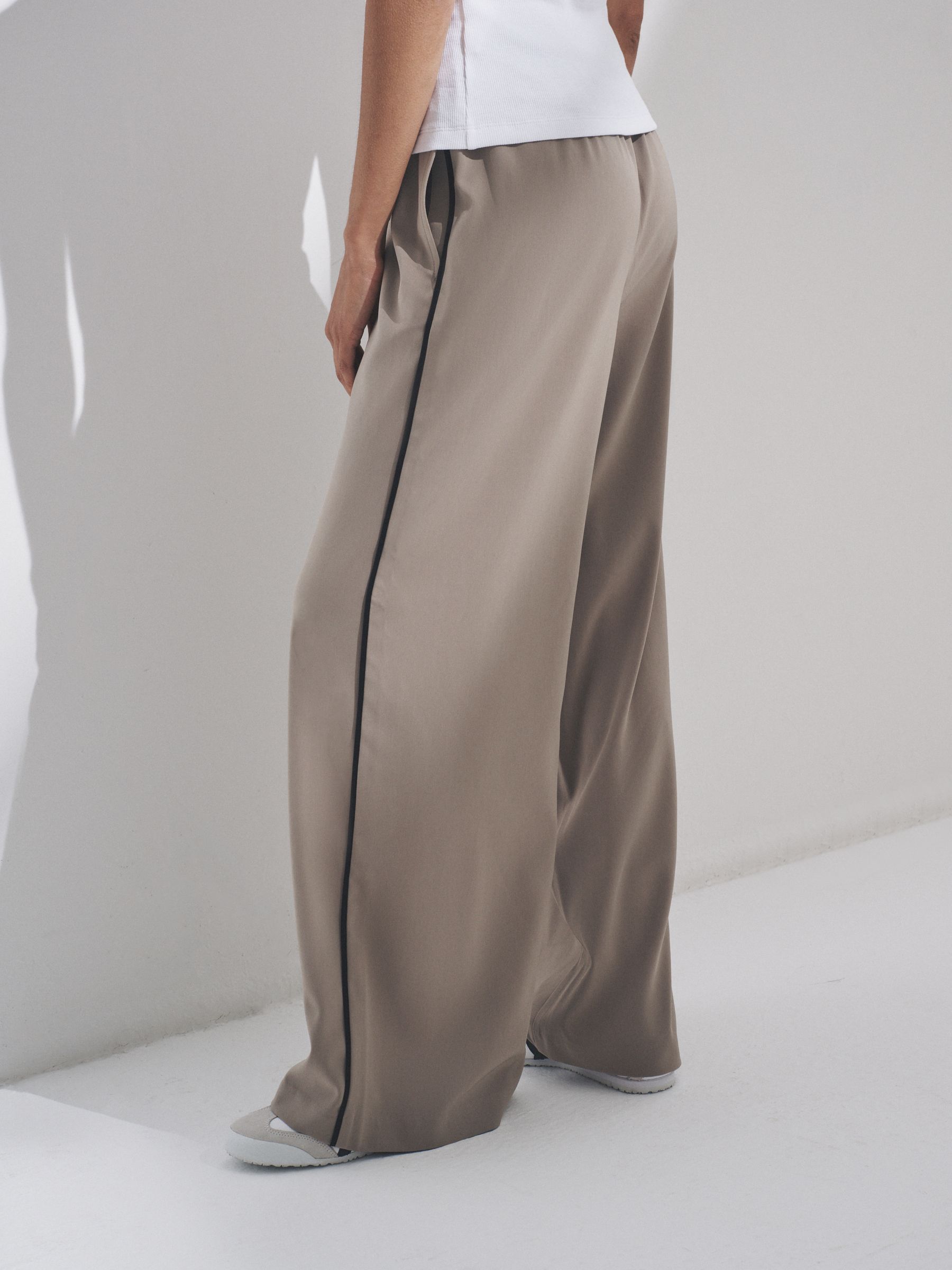 Buy The Set 2 Pack Wide Leg Trousers Black/Neutral Taupe from the Next ...