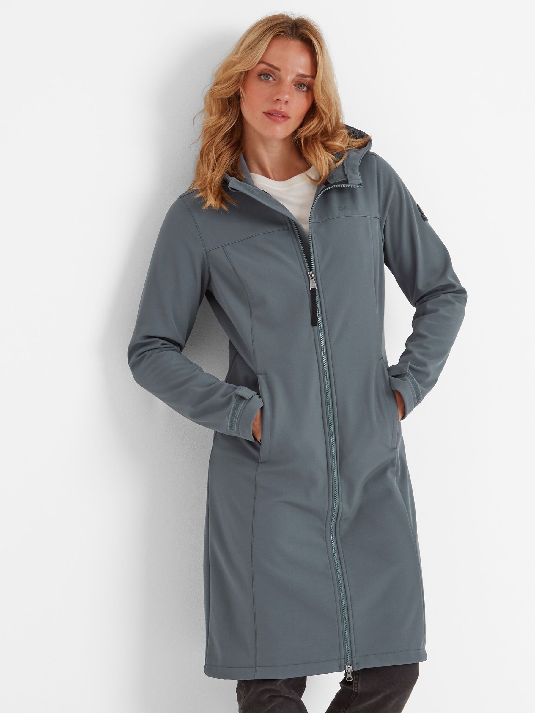 Buy Tog 24 Grey Marina Extra Long Softshell Coat from the Next UK ...