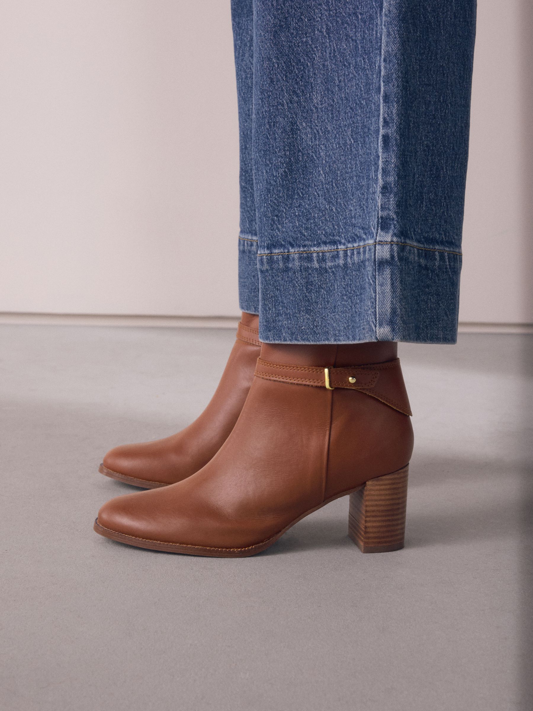 Buy Tan Brown Leather Forever Comfort® Hardware Trim Ankle Boots from ...