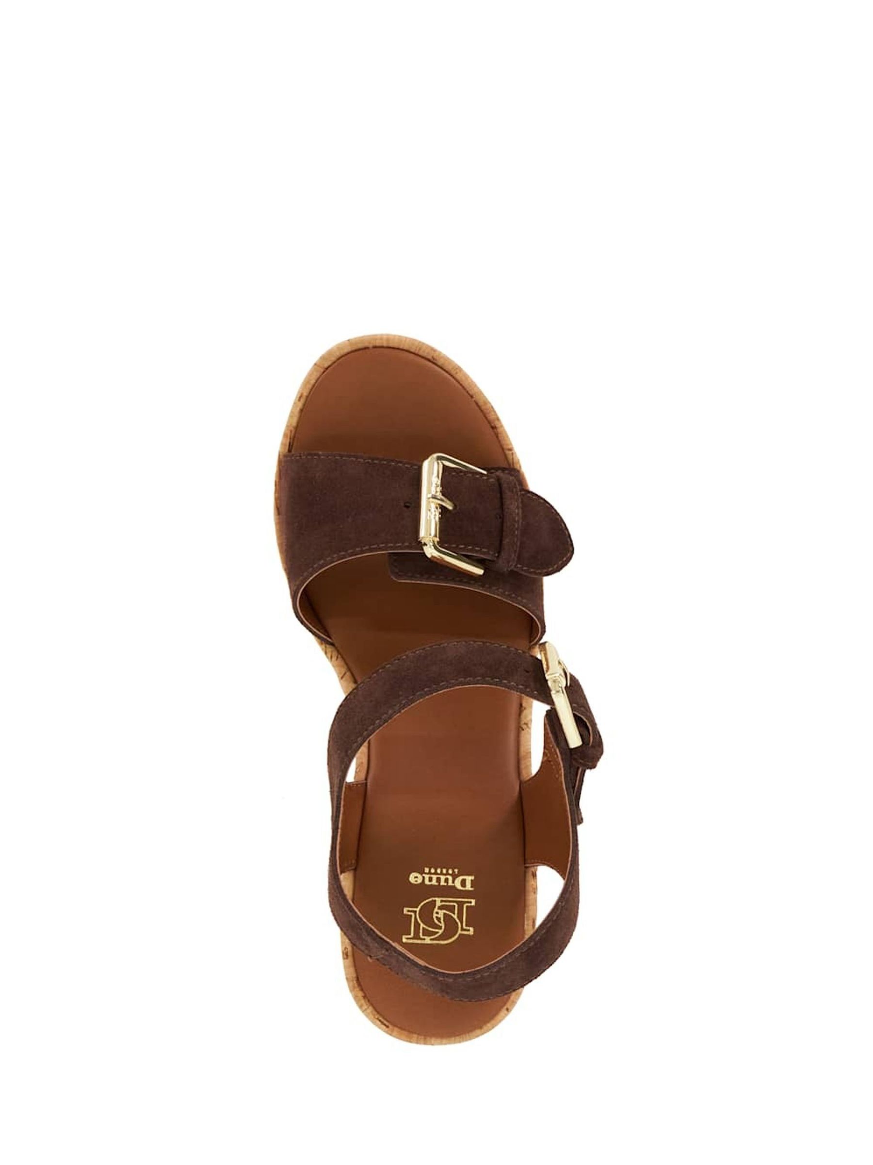 Buy Dune London Brown Kamia Strap Buckle Wedge Heel Sandals from the ...