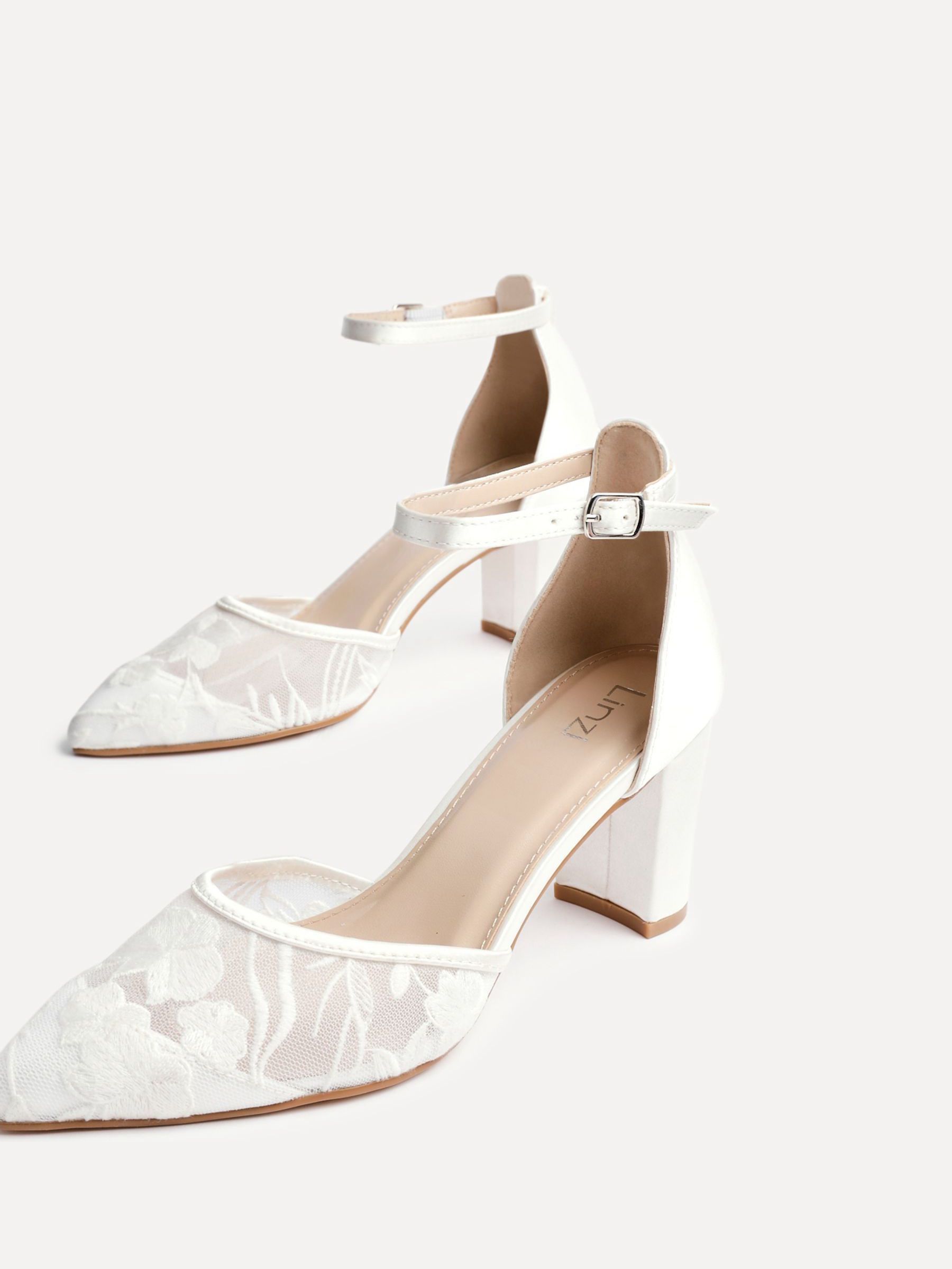 Buy Linzi Ivory Essence Floral Lace Court Heels from the Next UK online ...