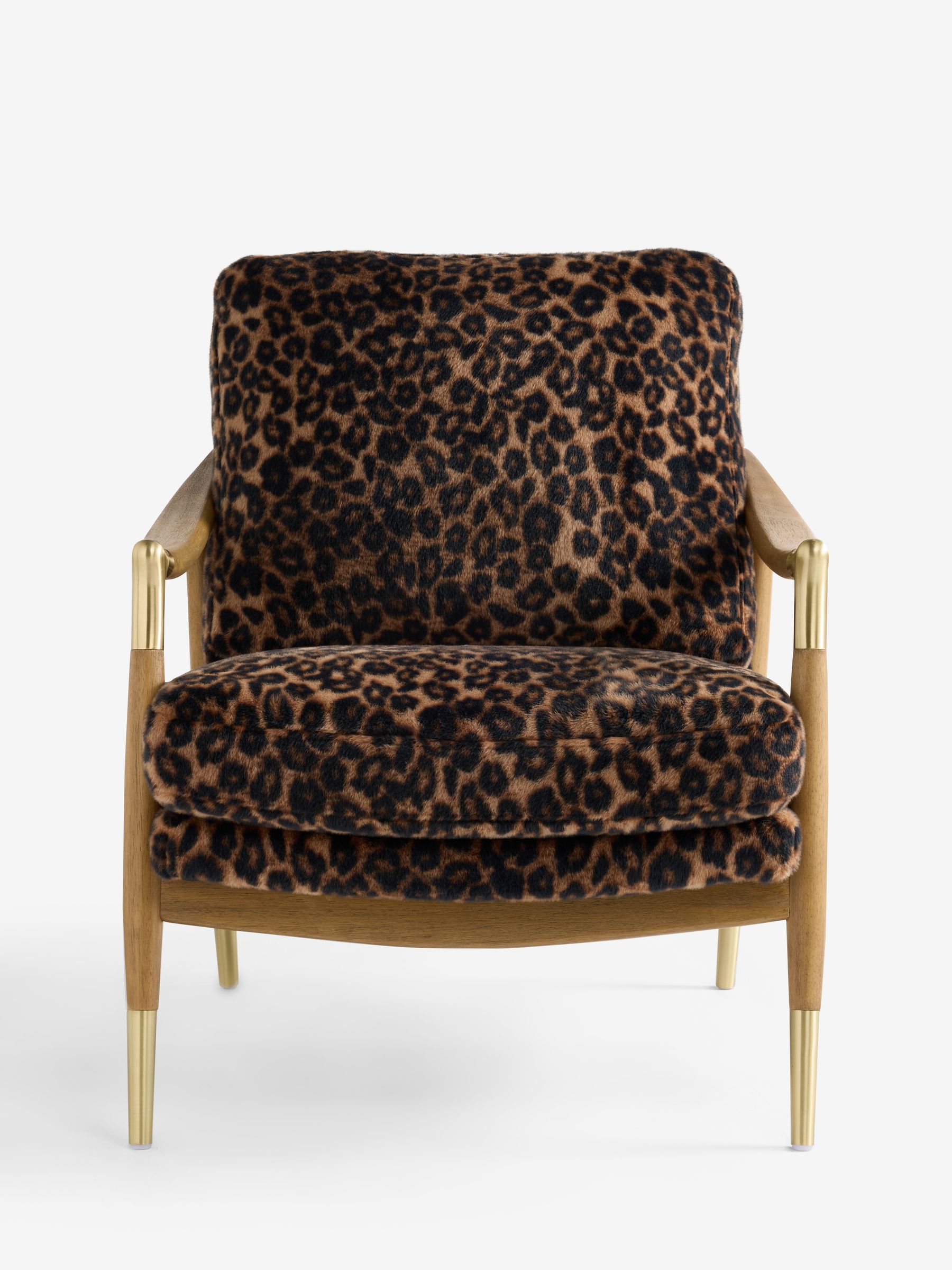 Buy Alaska Faux Fur Leopard Flinton Wooden Accent Chair from the Next ...