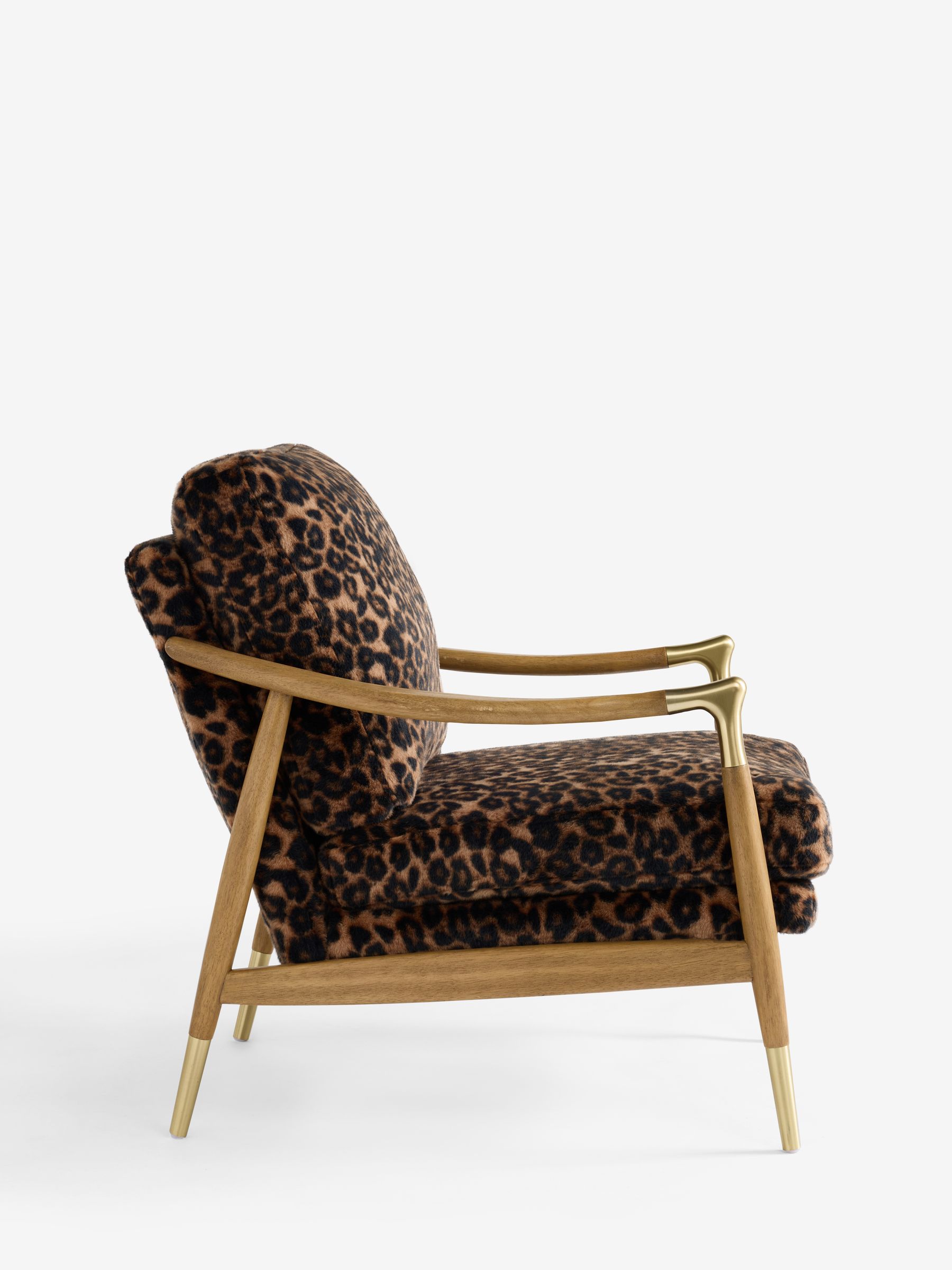 Buy Alaska Faux Fur Leopard Flinton Wooden Accent Chair from the Next ...