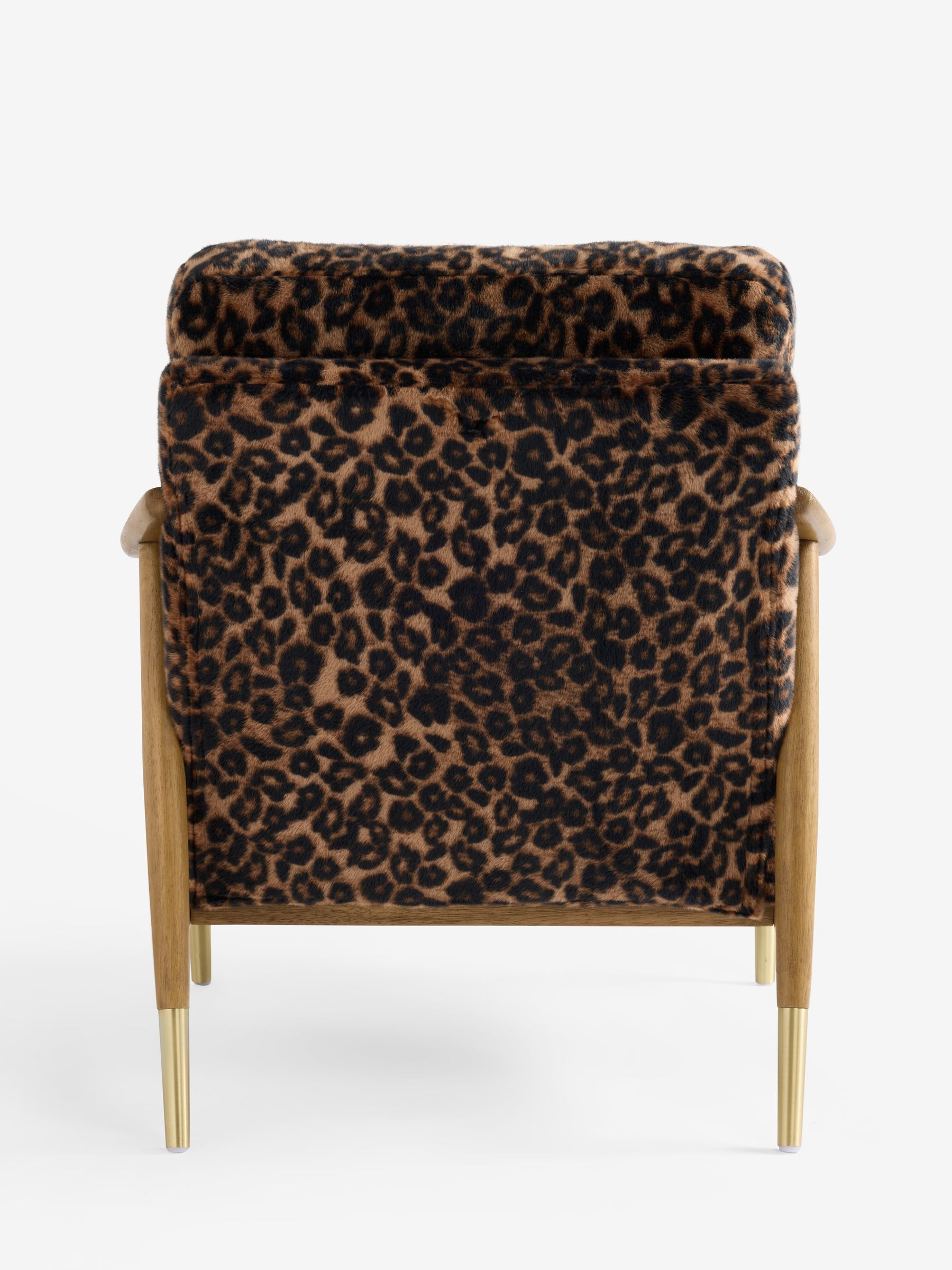 Buy Alaska Faux Fur Leopard Flinton Wooden Accent Chair from the Next ...