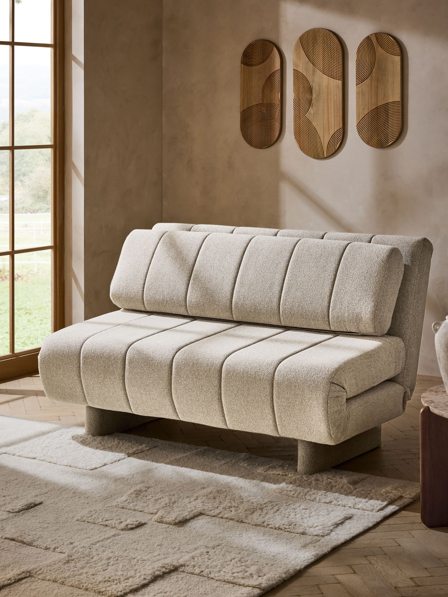 Buy Petite Boucle Natural Daphne Double Sofa Bed from the Next UK ...
