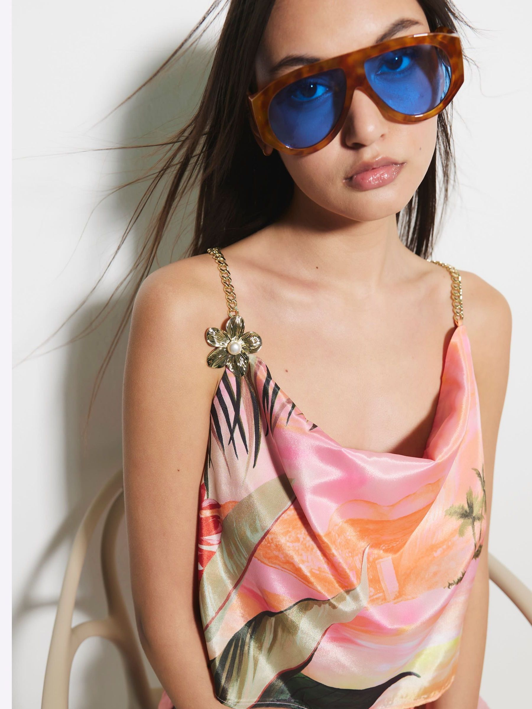 Buy River Island Light Pink Pink Printed Top from the Next UK online shop