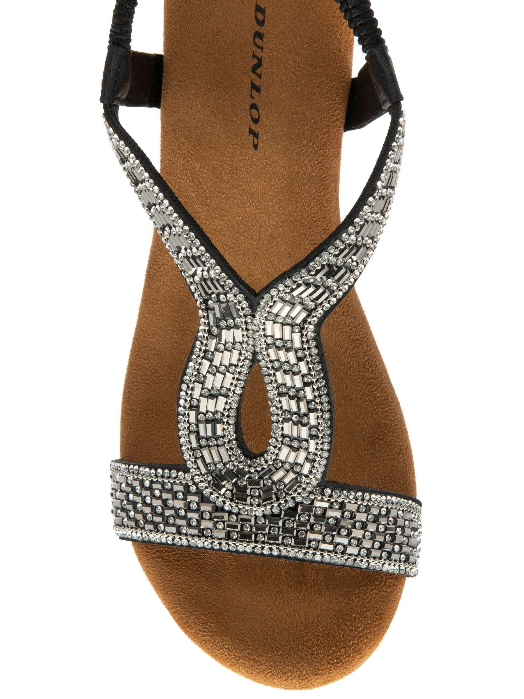 Buy Dunlop Black Tear-Drop Wedge Elasticated Sandals from the Next UK ...