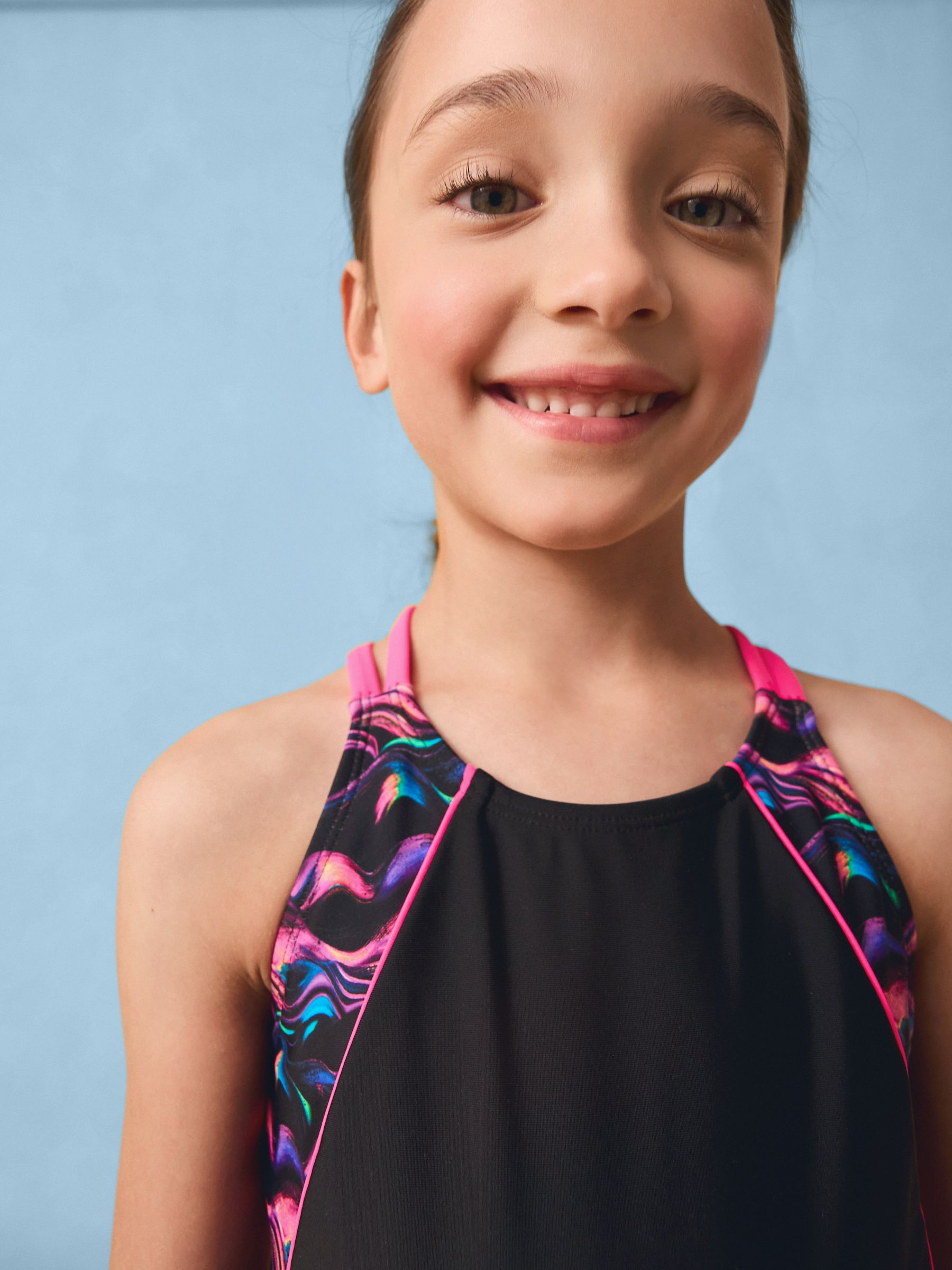 Buy Black/Pink Double Strap Swimsuit (3-16yrs) from Next Ireland