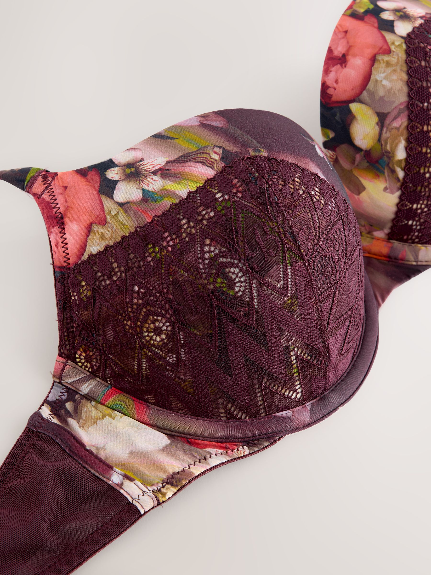 Buy B by Ted Baker Aubergine Purple Floral Triple Boost Bra from the ...