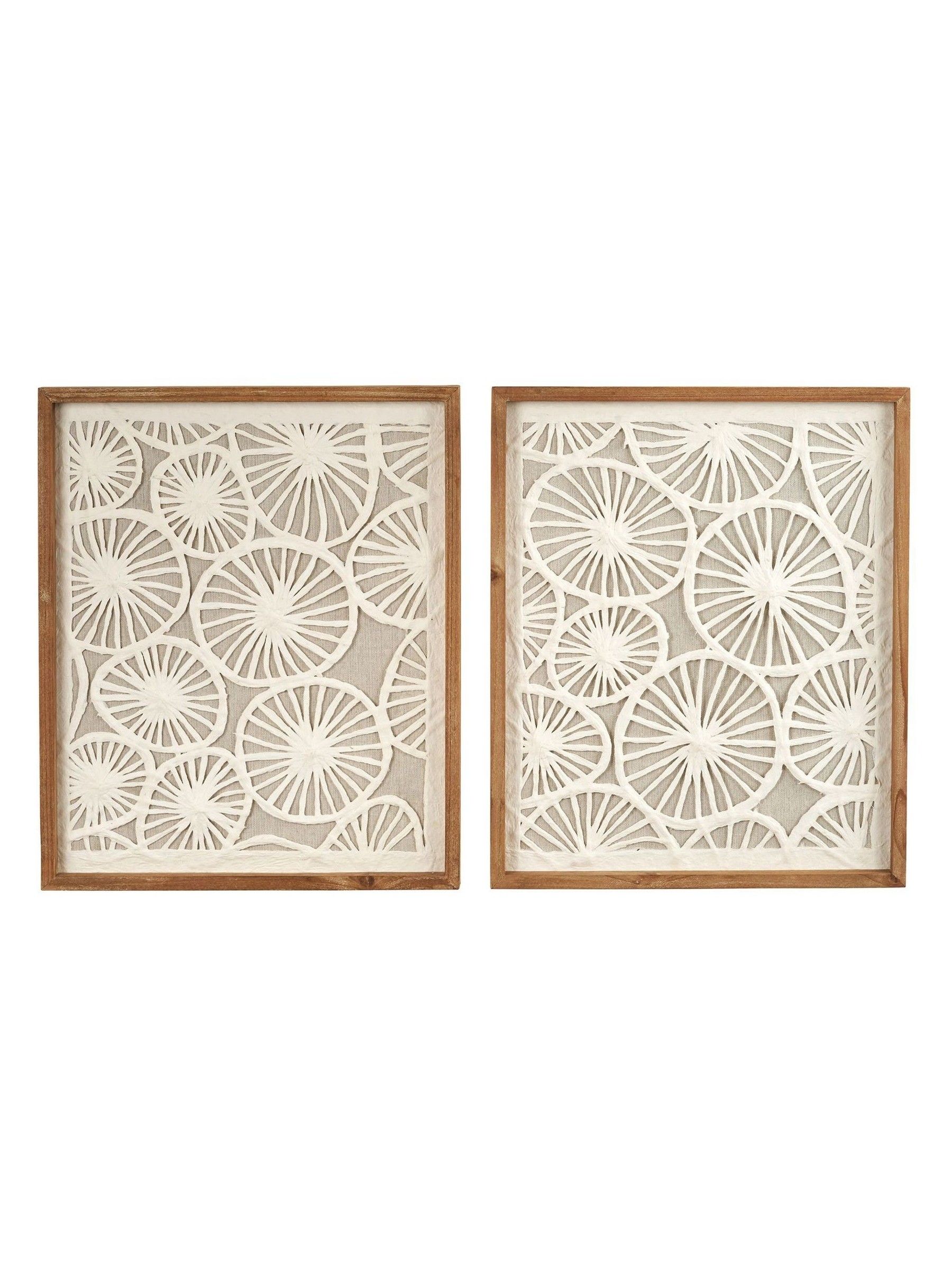 Buy Pacific Lifestyle Set of 2 Natural Paper Design Framed Wall Art ...