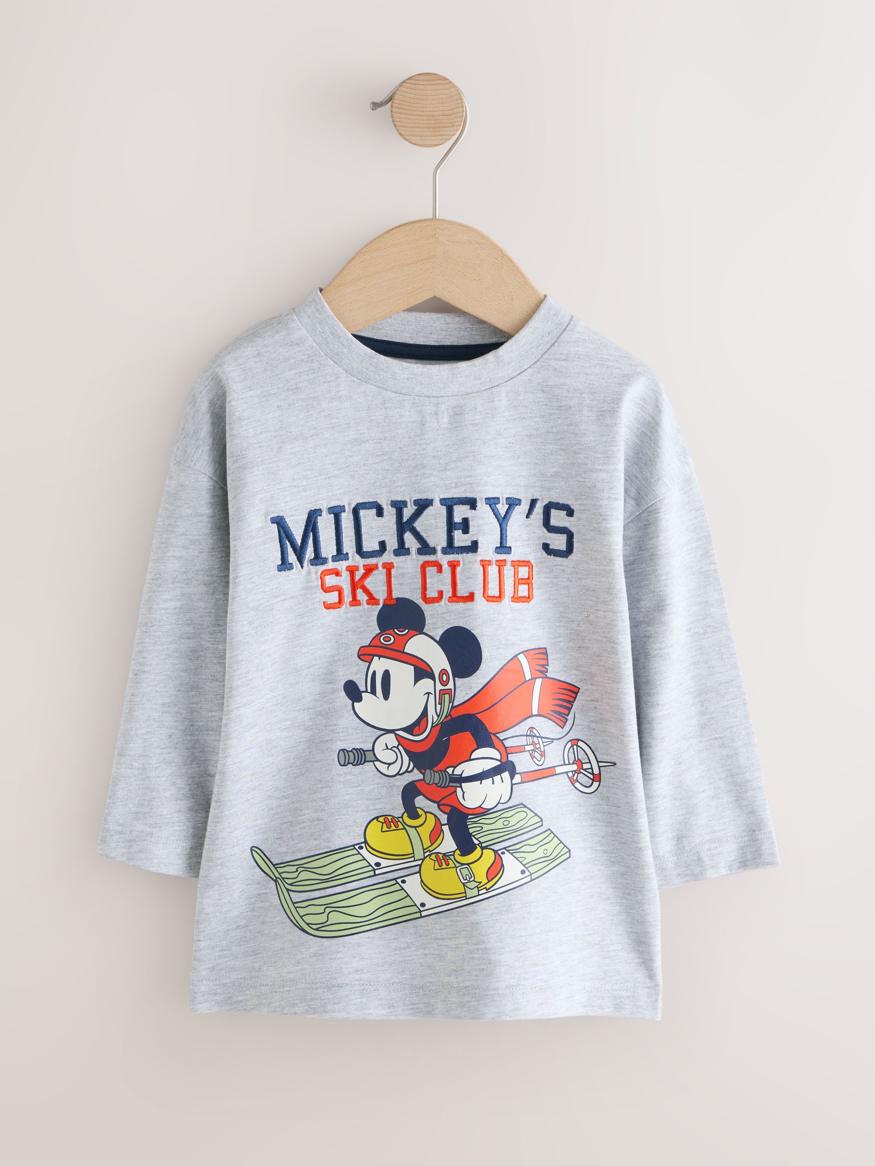 Buy Grey Mickey Mouse Long Sleeve T-Shirt (3mths-8yrs) from Next USA