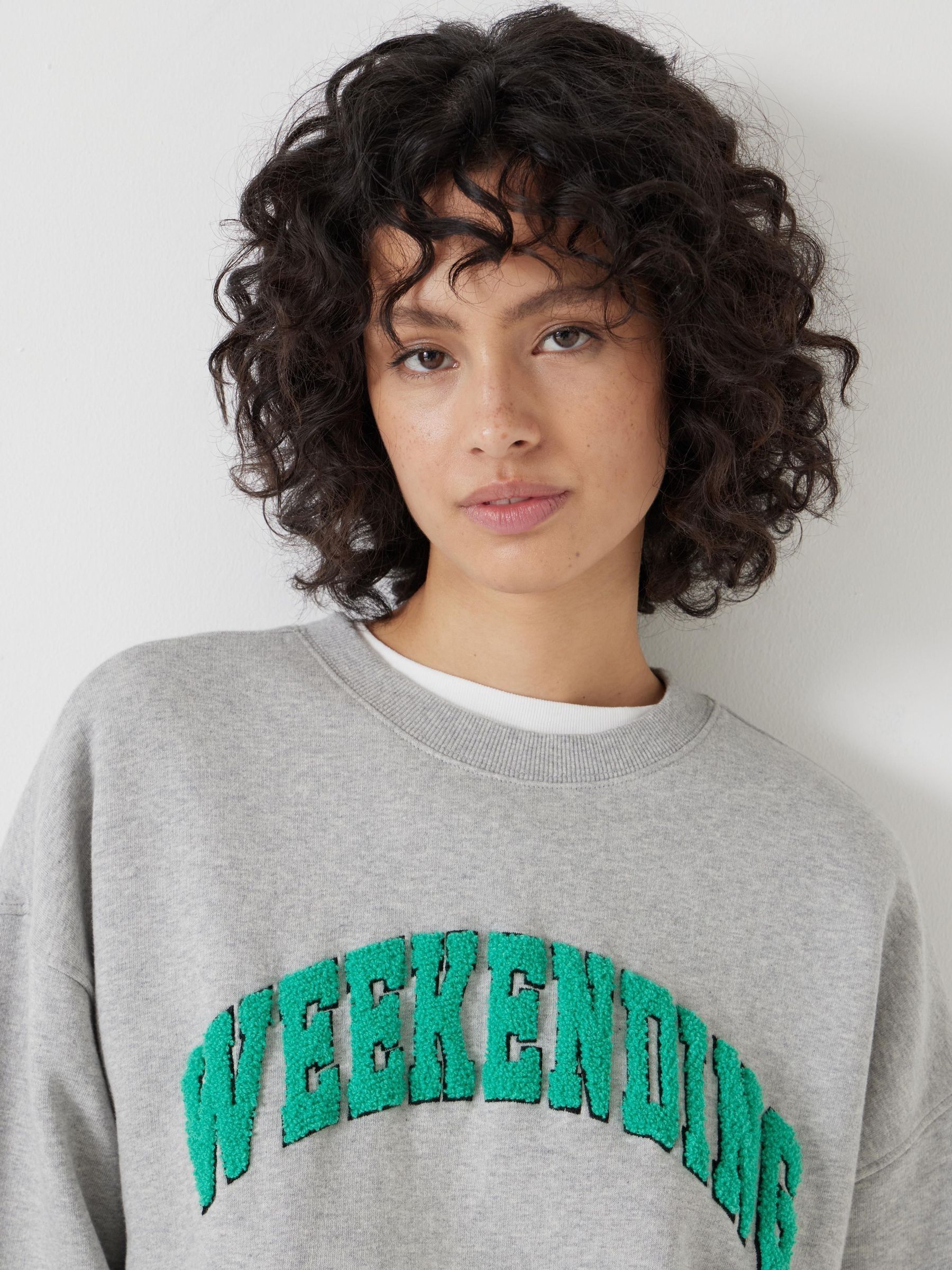 Buy Hush Light Grey 100% Cotton Weekending Graphic Sweatshirt from the ...