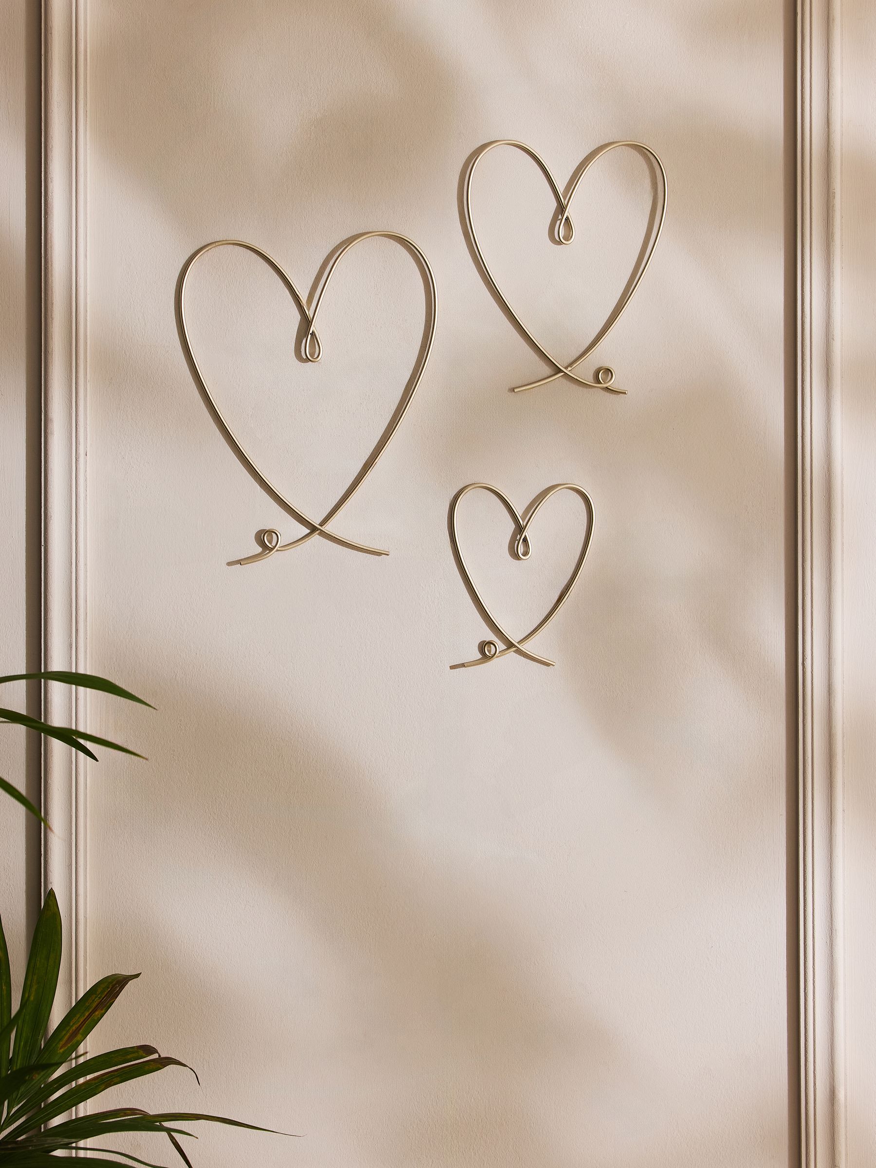 Buy Set of 3 Silver Metal Wire Heart Wall Art from the Next UK online shop