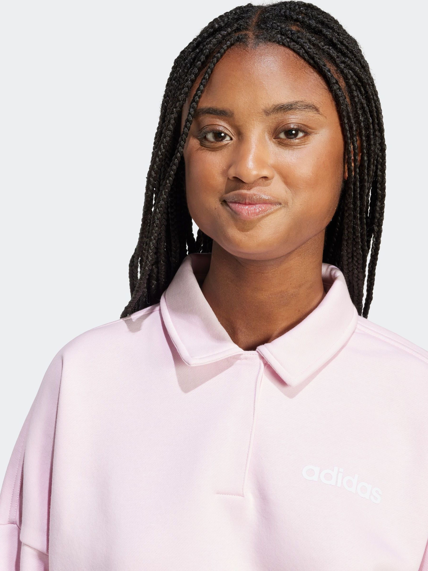 Buy adidas Lilac Purple Essentials Linear Polo Sweatshirt from Next ...