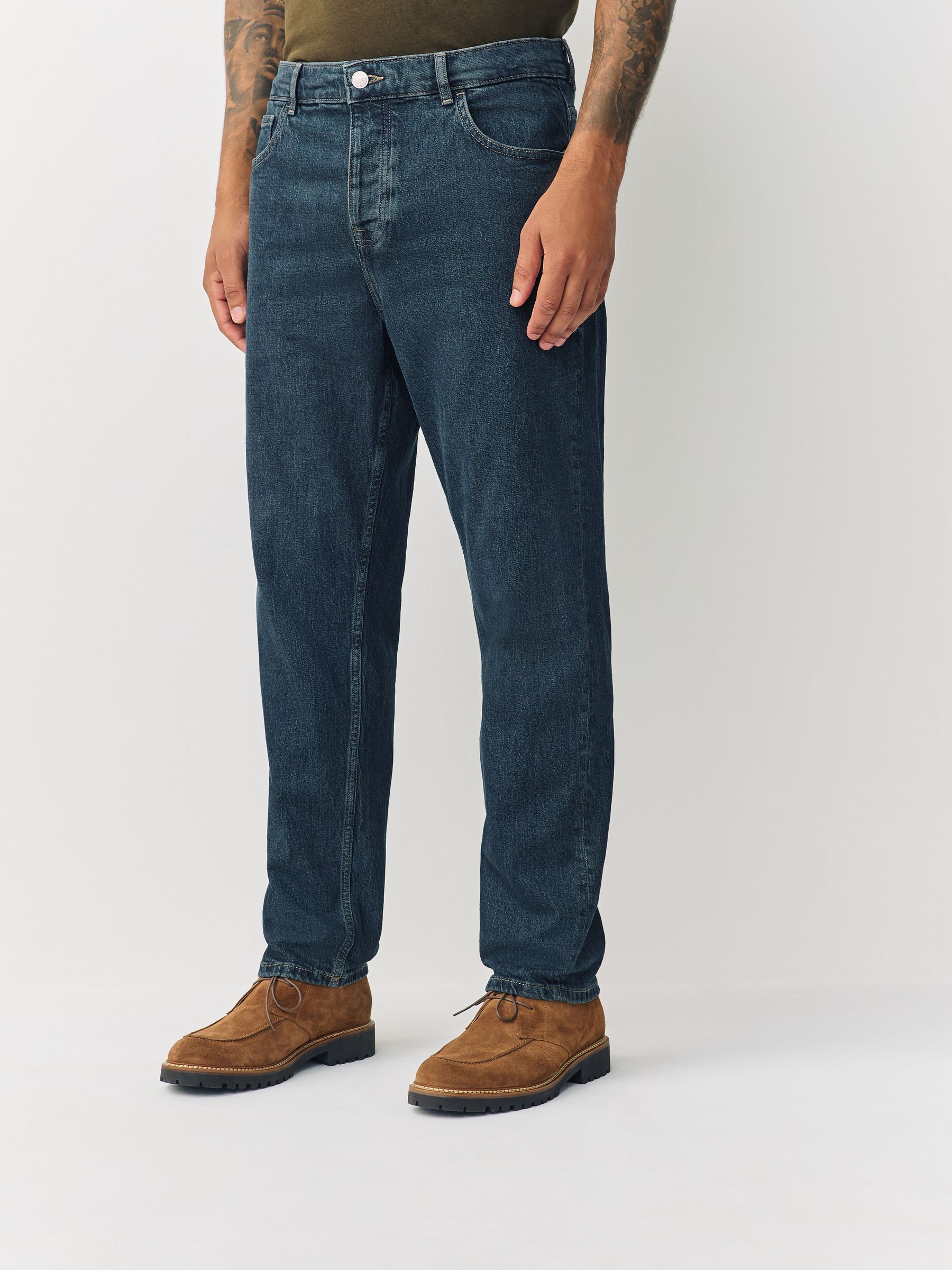 Buy Blue Vintage Tint Regular Tapered Fit Vintage Wash Denim Jeans from ...