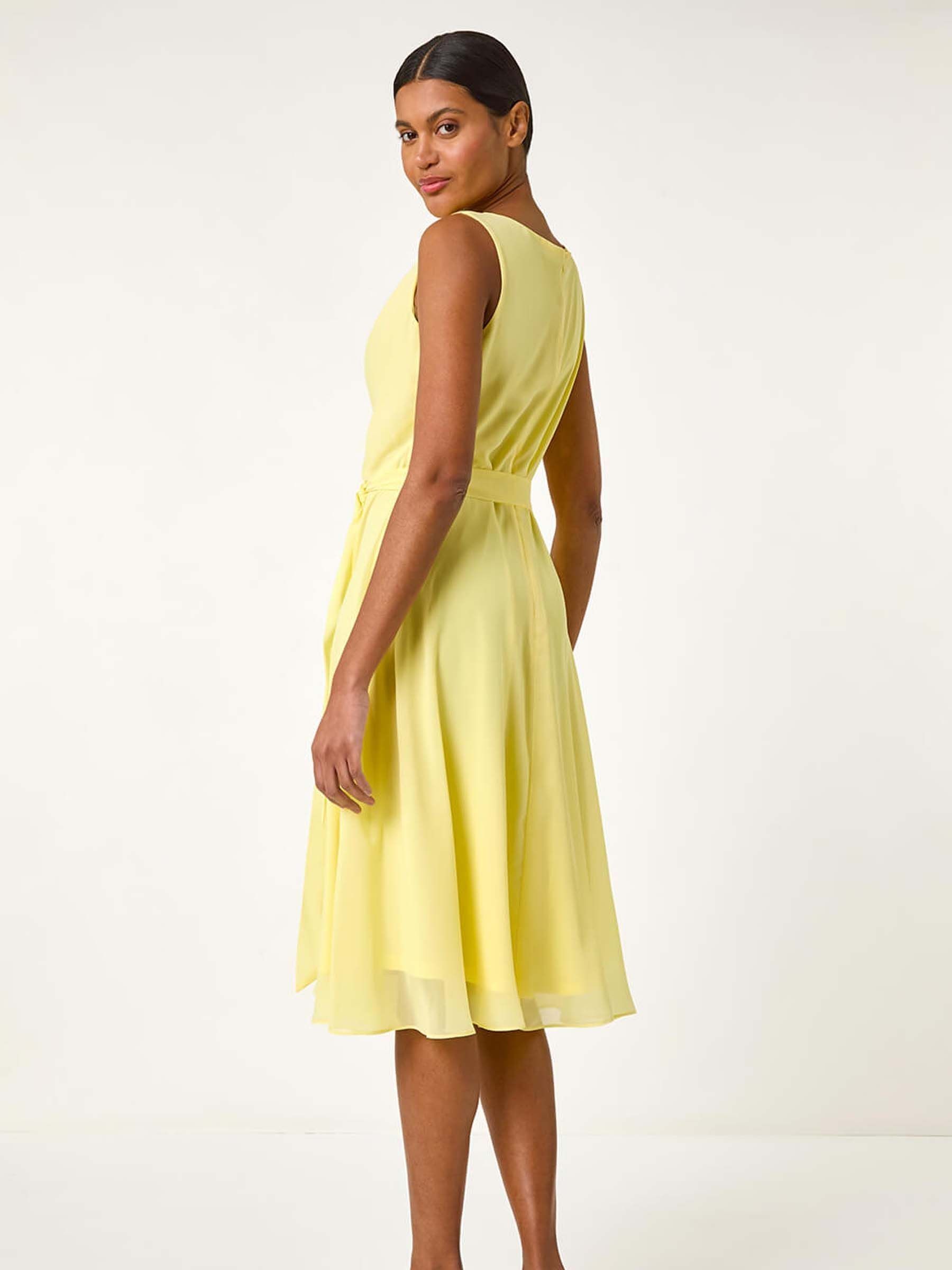 Buy Roman Yellow Floral Print Cowl Neck Dress from the Next UK online shop