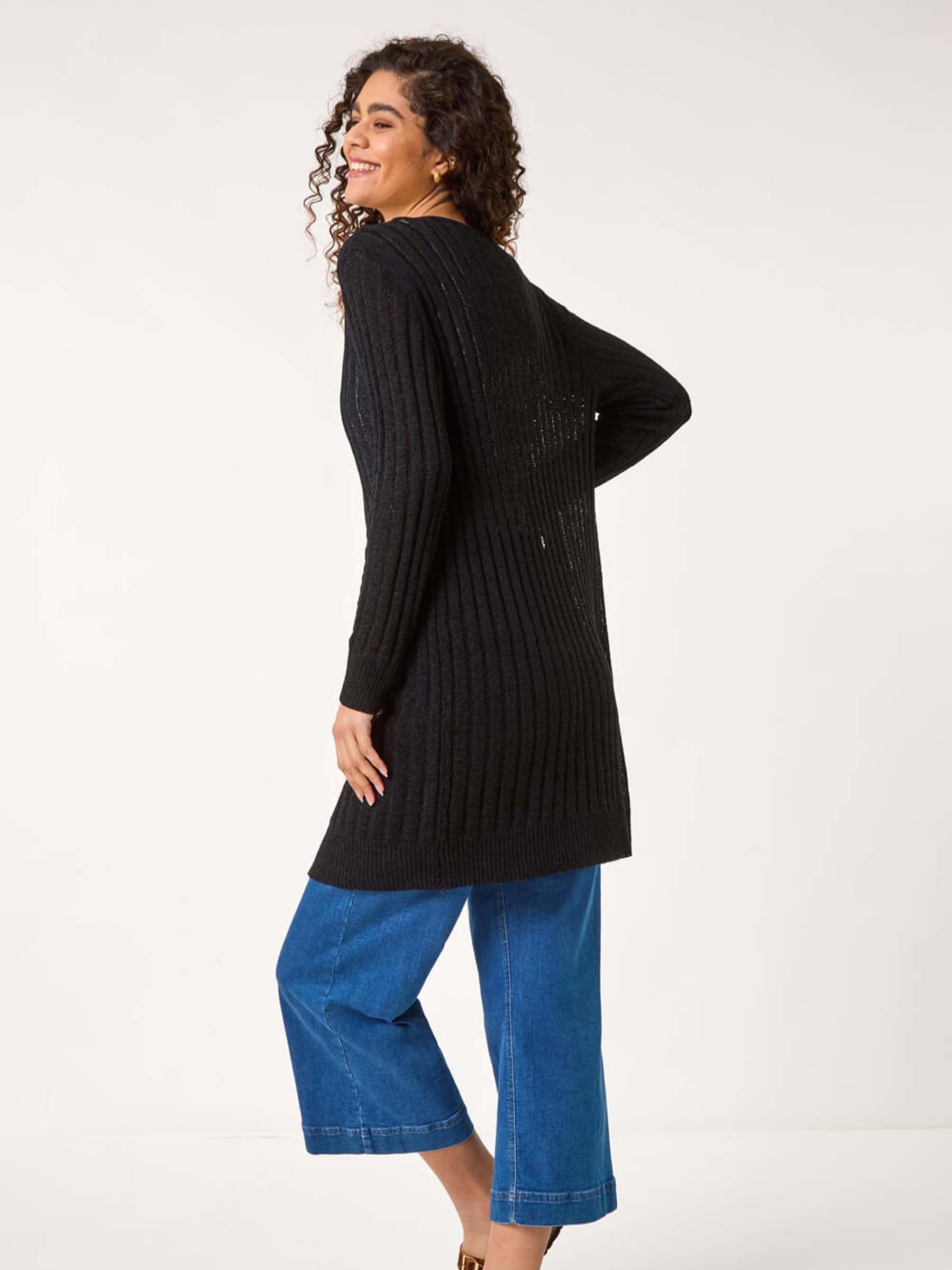 Buy Roman Black Longline Lightweight Knit Cardigan from the Next UK ...
