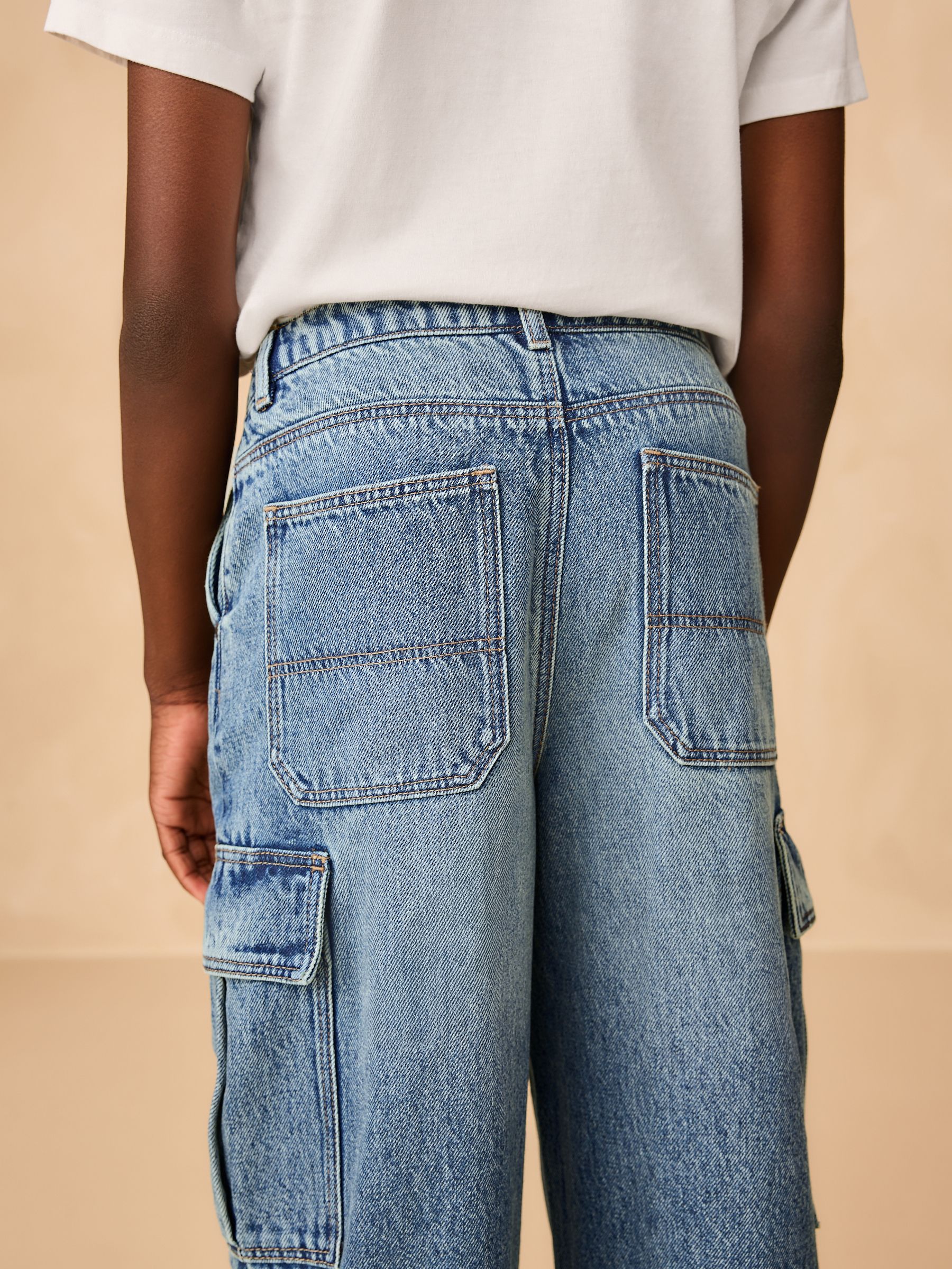 Buy Denim Tint Superwide Denim Cargo Jeans (3-16yrs) from the Next UK ...