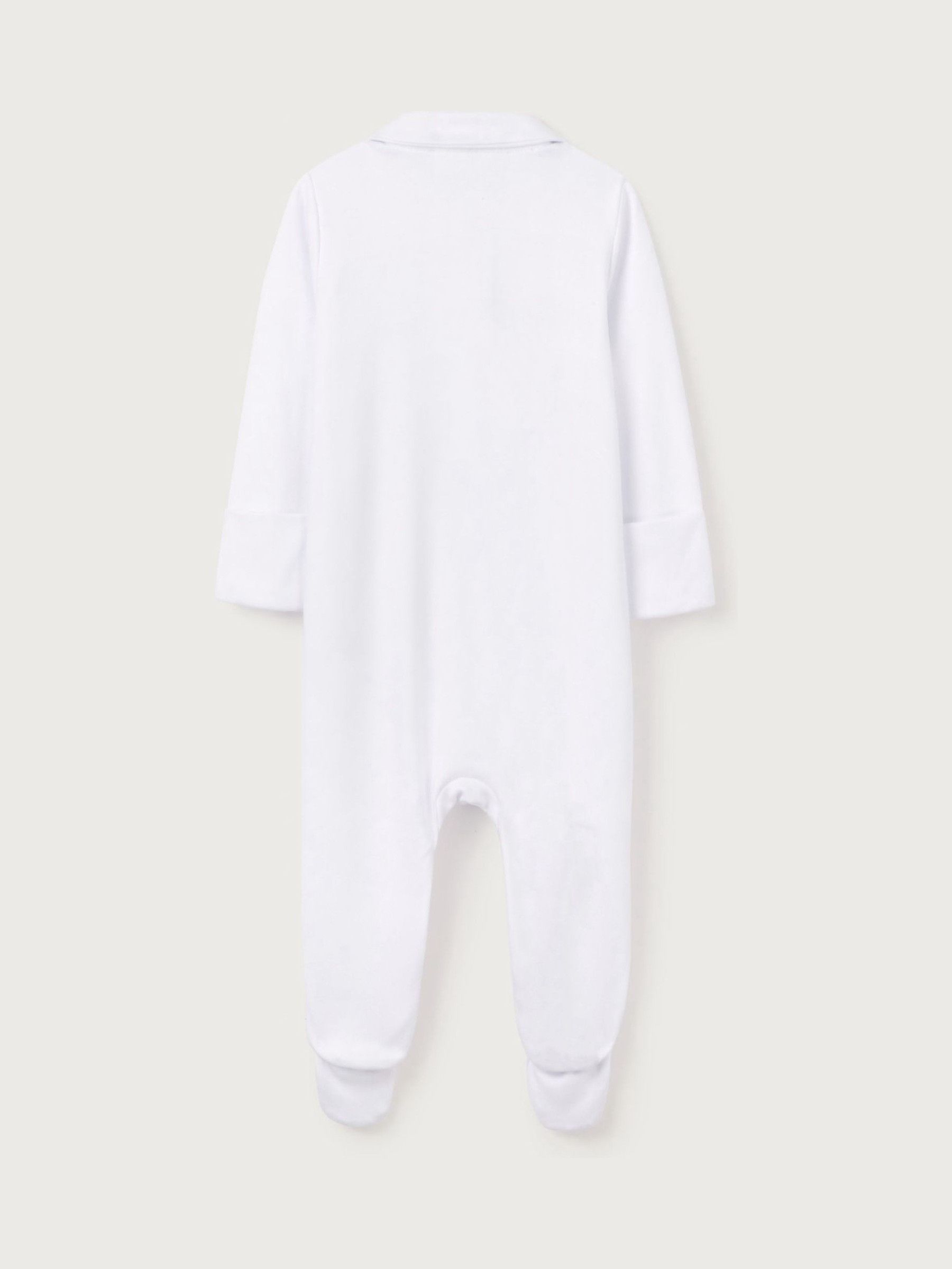Buy The White Company Sightseeing London Embroidered White Sleepsuit ...