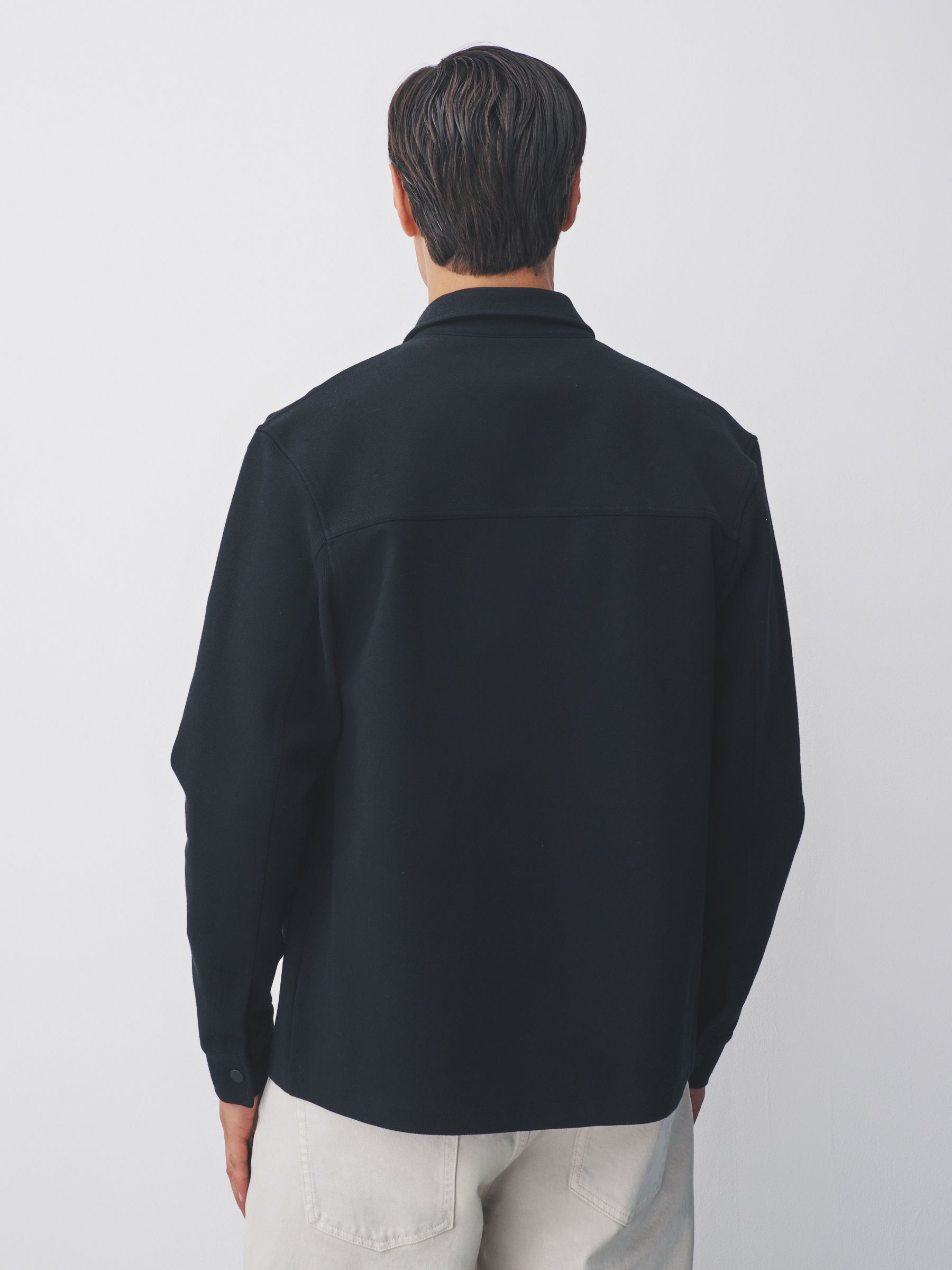 Buy Black Jersey Twill Popper Shacket from the Next UK online shop
