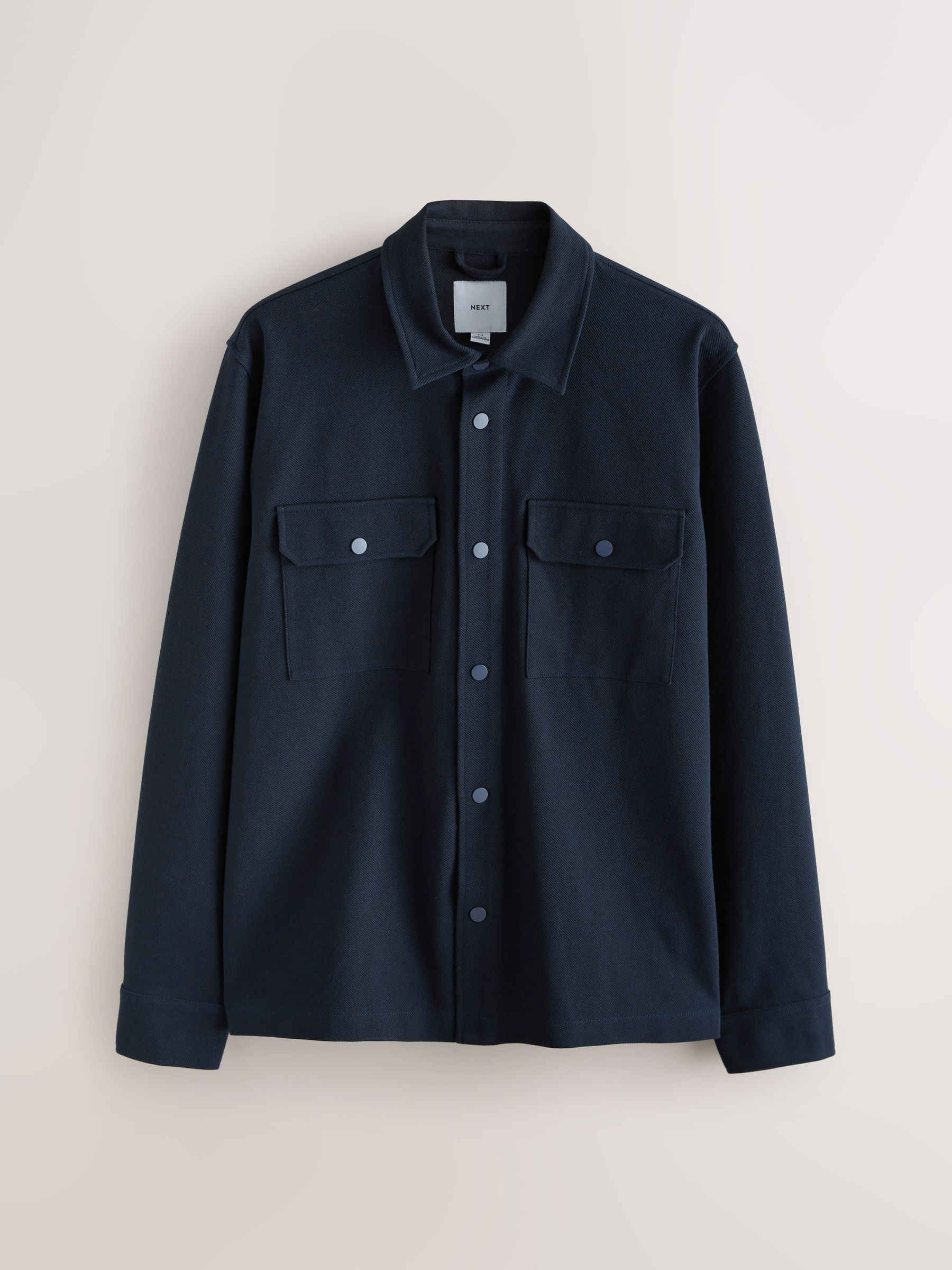 Buy Navy Blue Jersey Twill Popper Shacket from the Next UK online shop