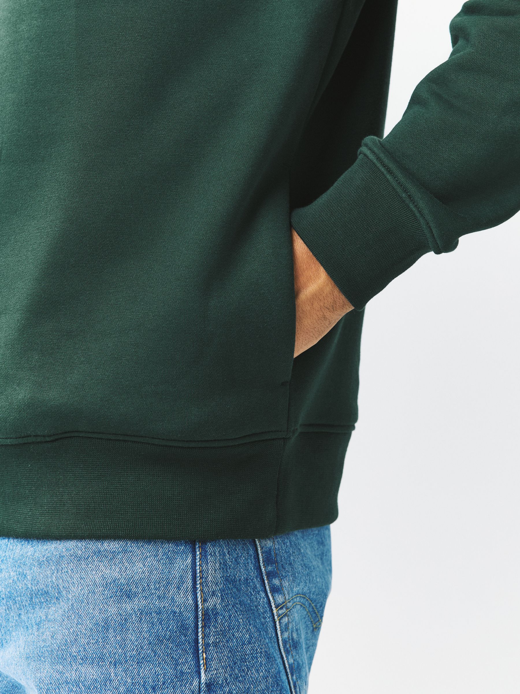 Buy Green - Quarter Zip - Cotton Rich Jersey Sweatshirt from Next Kuwait